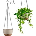 Set of 2 Hanging Planters for Indoor and Outdoor Plants with Self ...