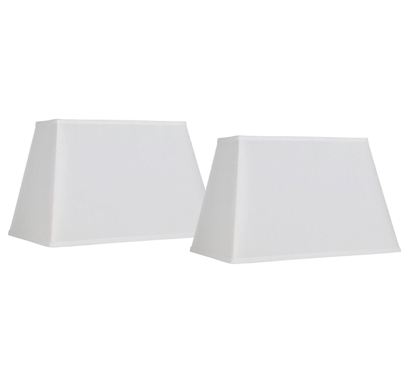 Set of 2 Hardback Rectangular Lamp Shades White Large 14