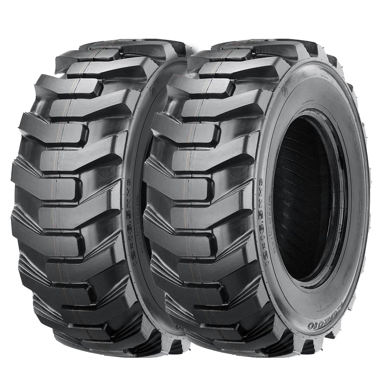 Set 2 Heavy Duty 12-16.5 12PR SKS1 Skid Steer Tires, 12 Ply, Load Range ...