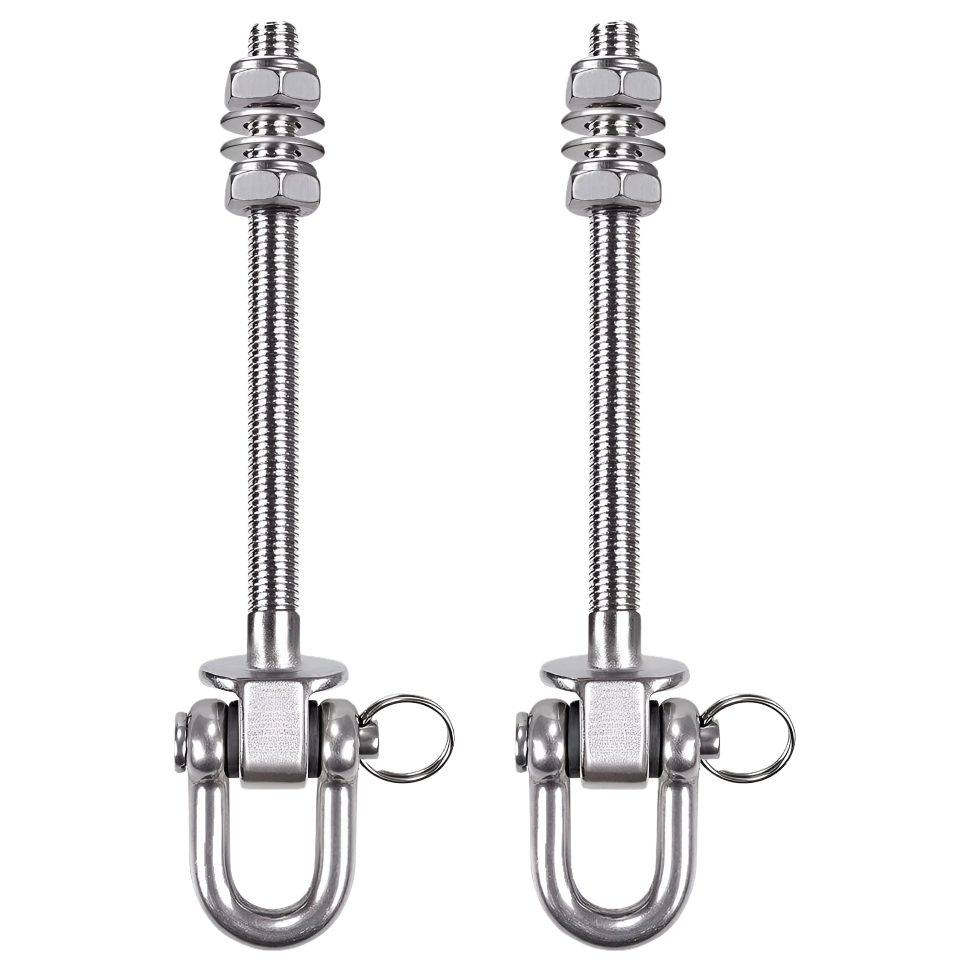 Set of 2 Heavy Duty Swing Hanger 1800LB Capacity, M10 x 9.3" Swing Bolts, Stainless Steel Swing ...