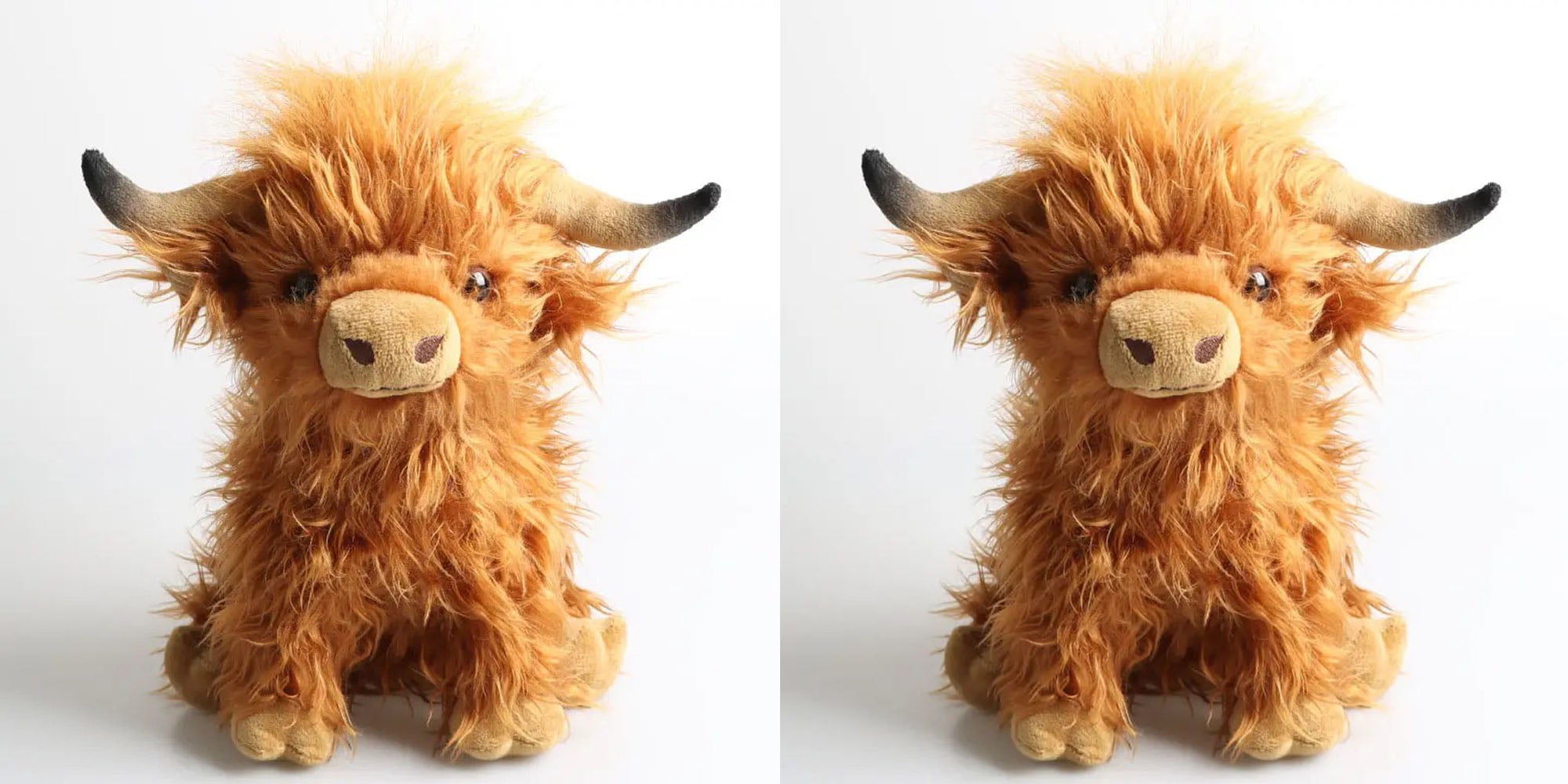 Set 2 Highland Cow 10" Stuffed Animal Plush Toy Brown - Walmart.com