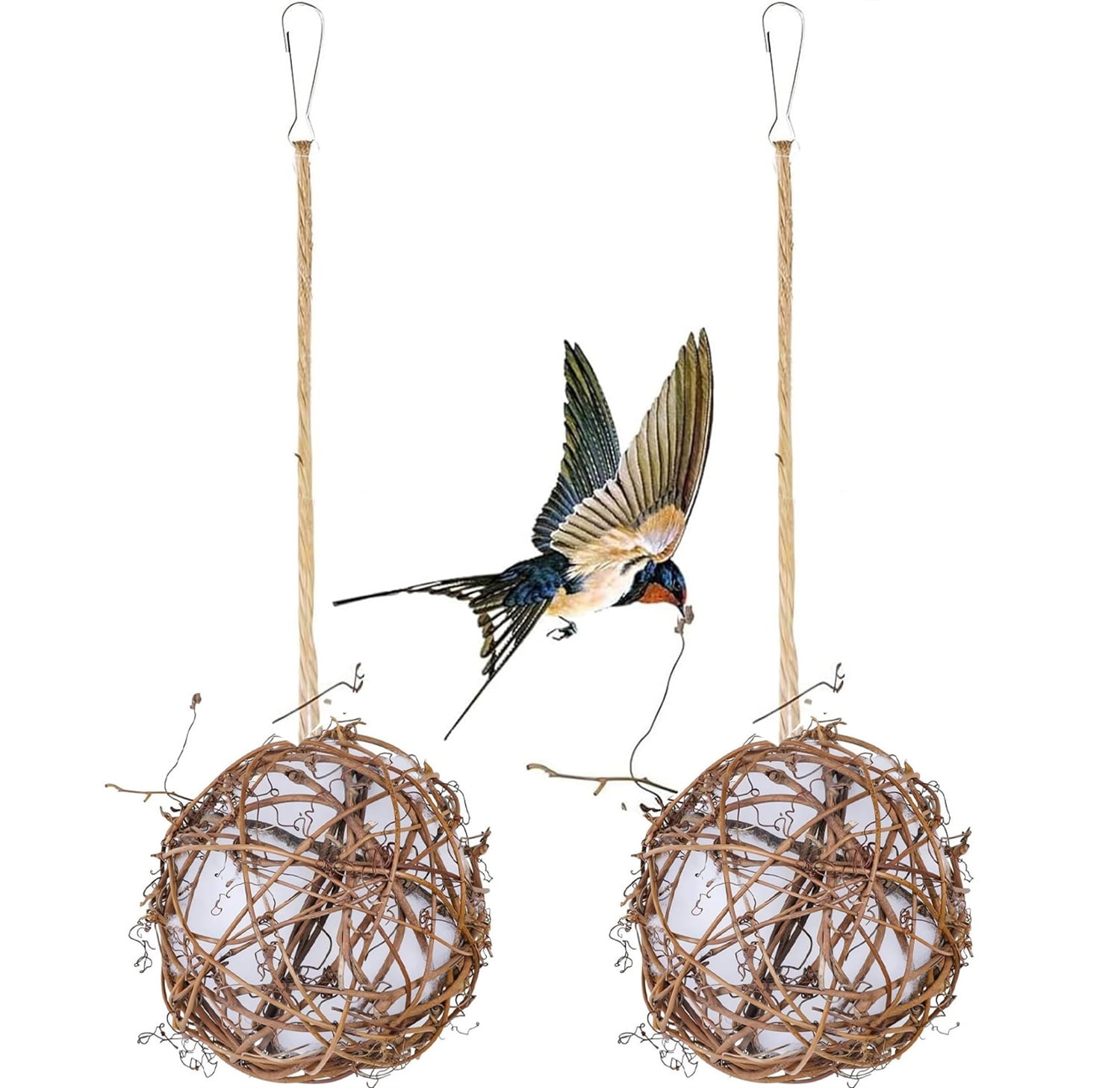 Set of 2 Hummingbird Nesters,Bexikou 3.15inch Hummingbird Nesting ...