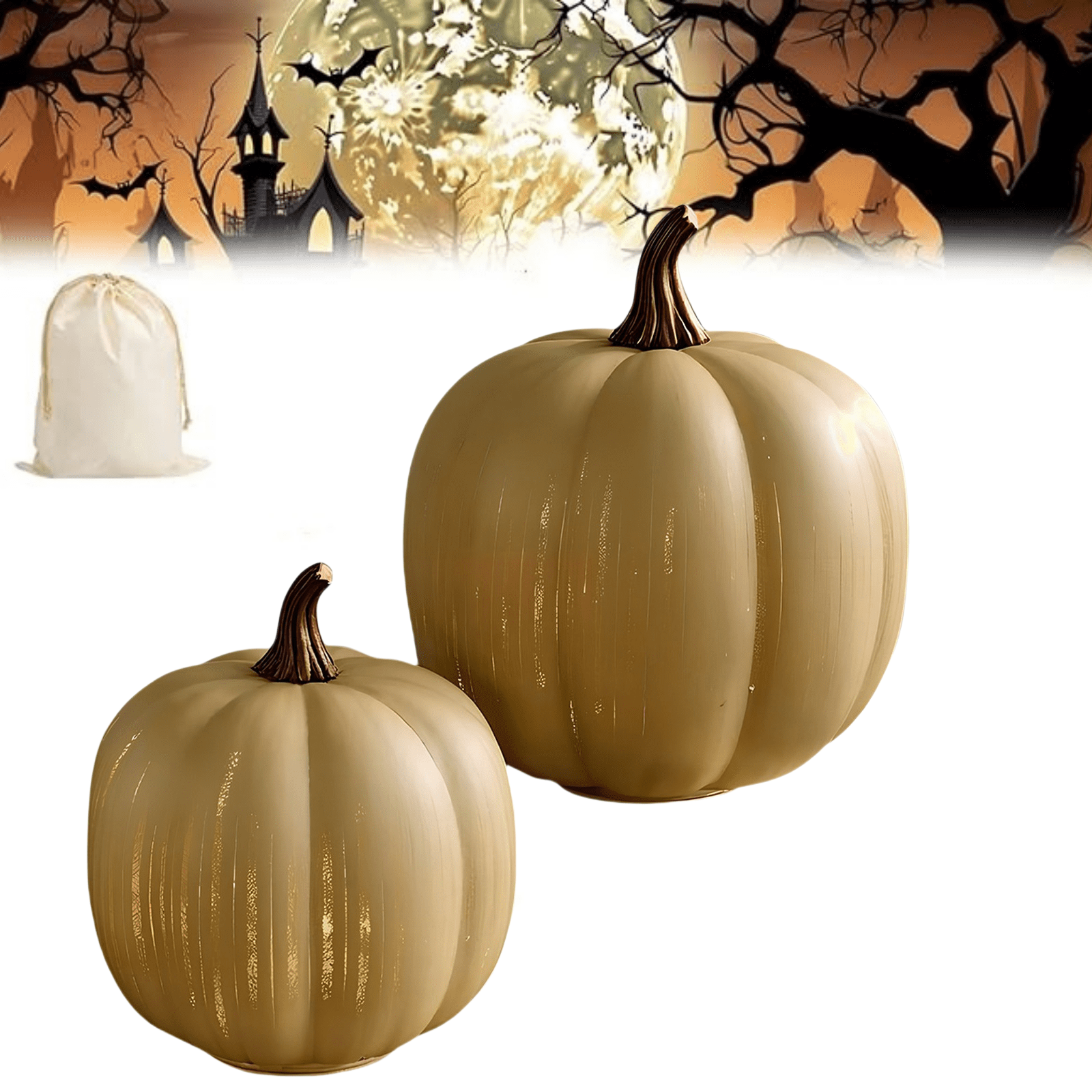 Set of 2 Illuminated Starry Night Glass Pumpkins, Twinkle Light ...
