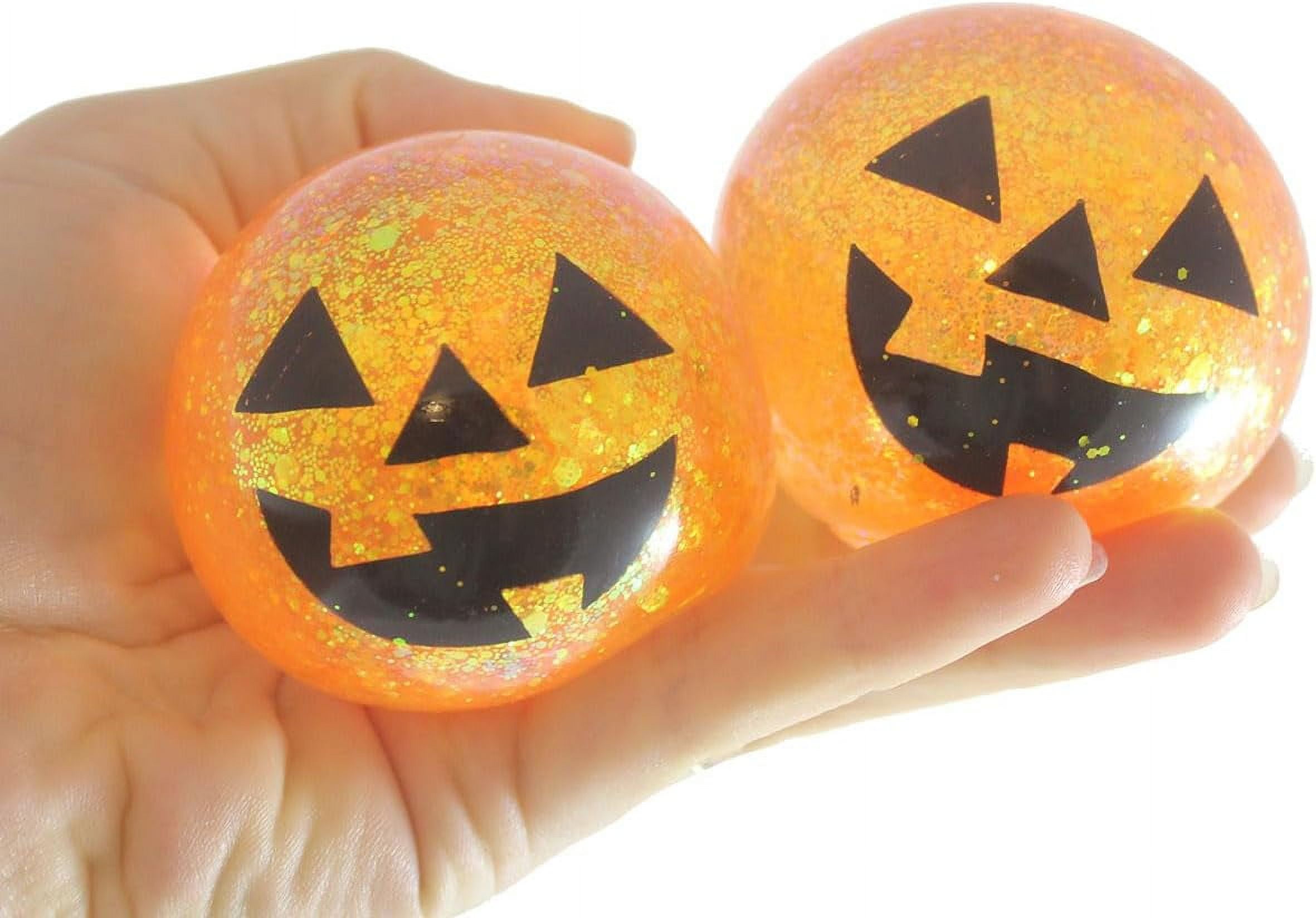 Set of 2 Jack o Lantern Pumpkin Sugar Ball - Thick Glue/Gel Stretch ...