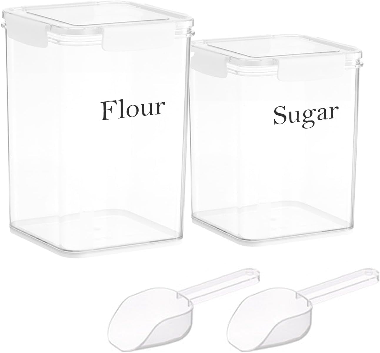 Set Of 2 Large Food Storage Jars 5L&4L - Airtight Containers with Lids ...