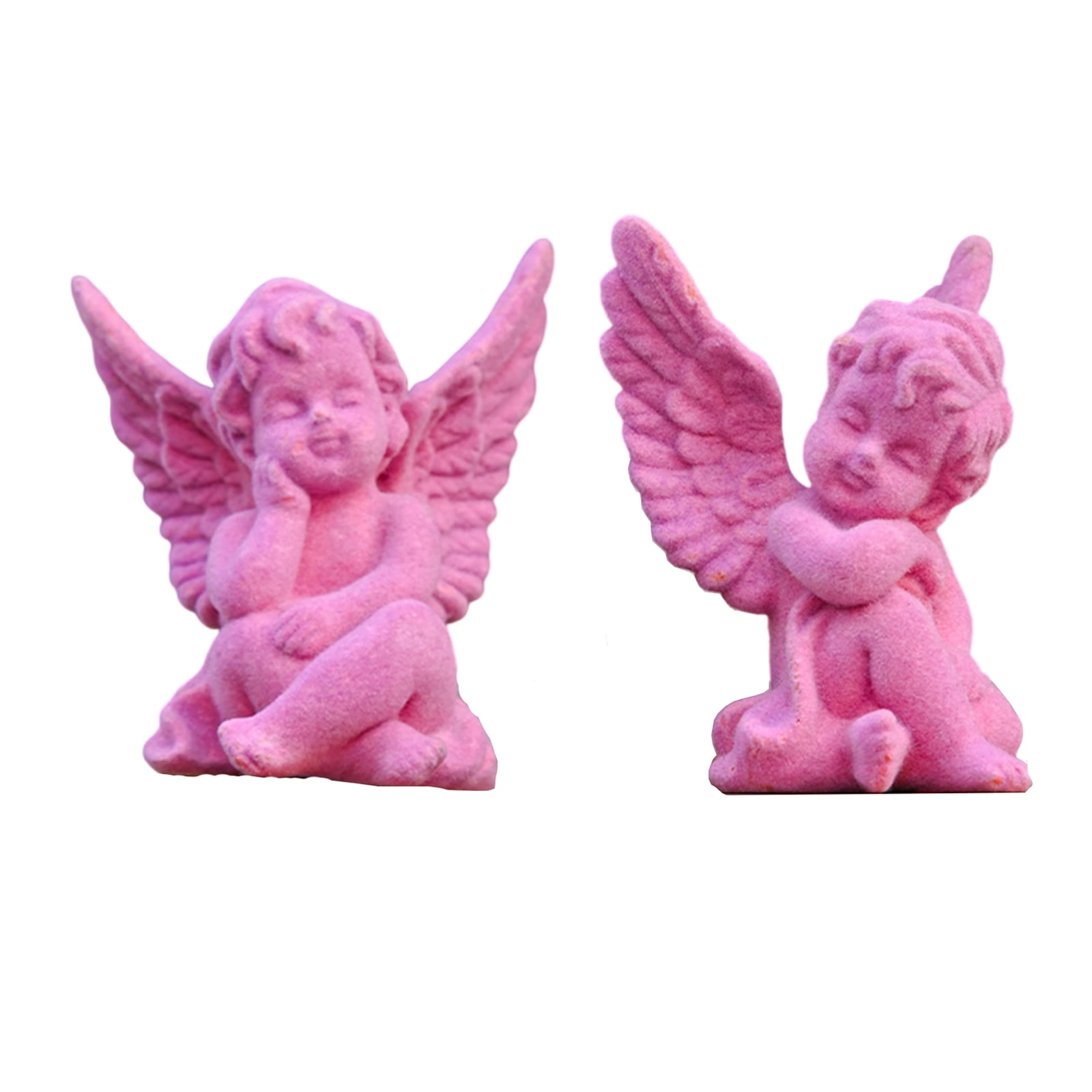Set Of 2 Little Angel Statues Indoor Home Decor Cute Cherub Sculptures ...