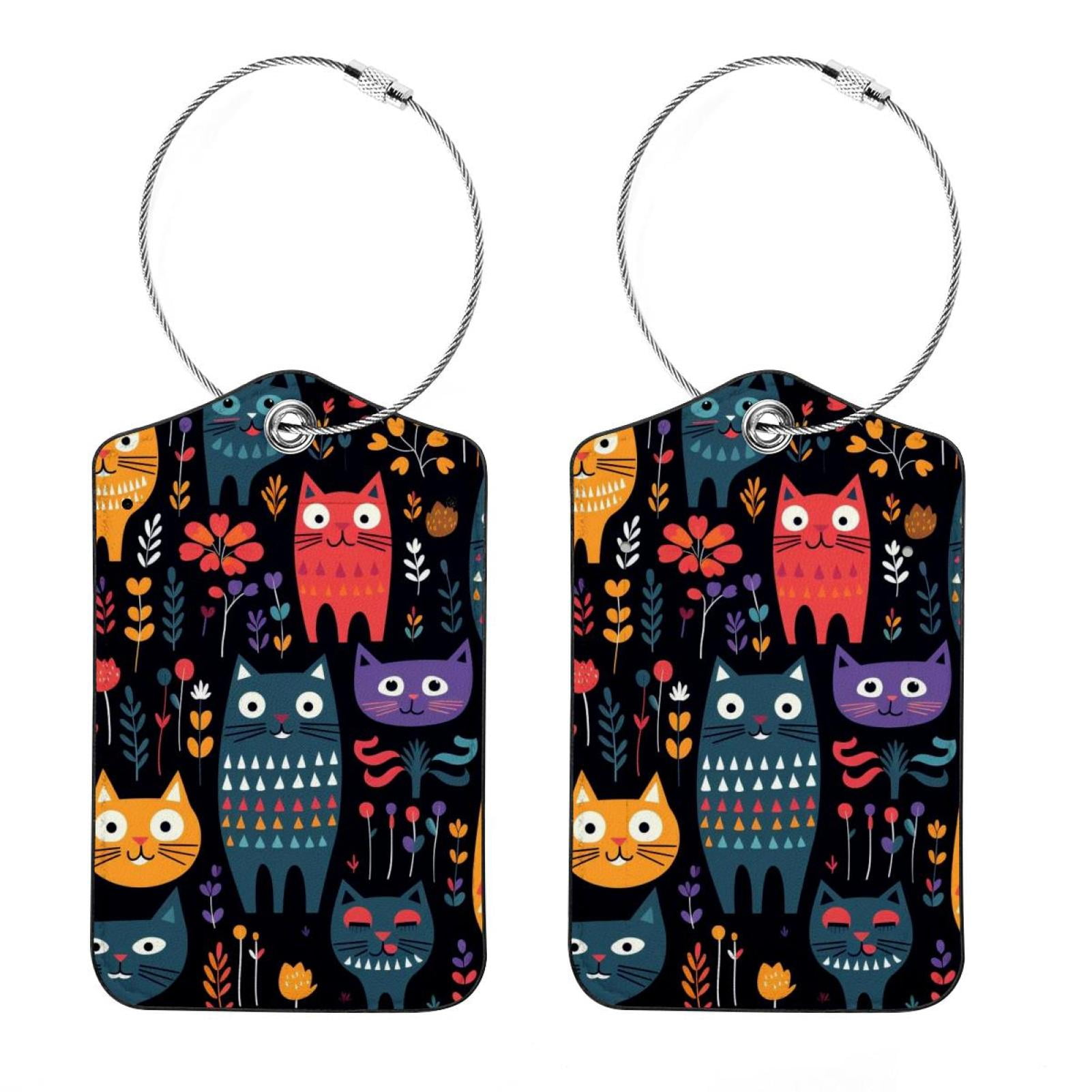 Set of 2 Luggage Tag for Suitcase, Unique Leather Baggage Tags ...