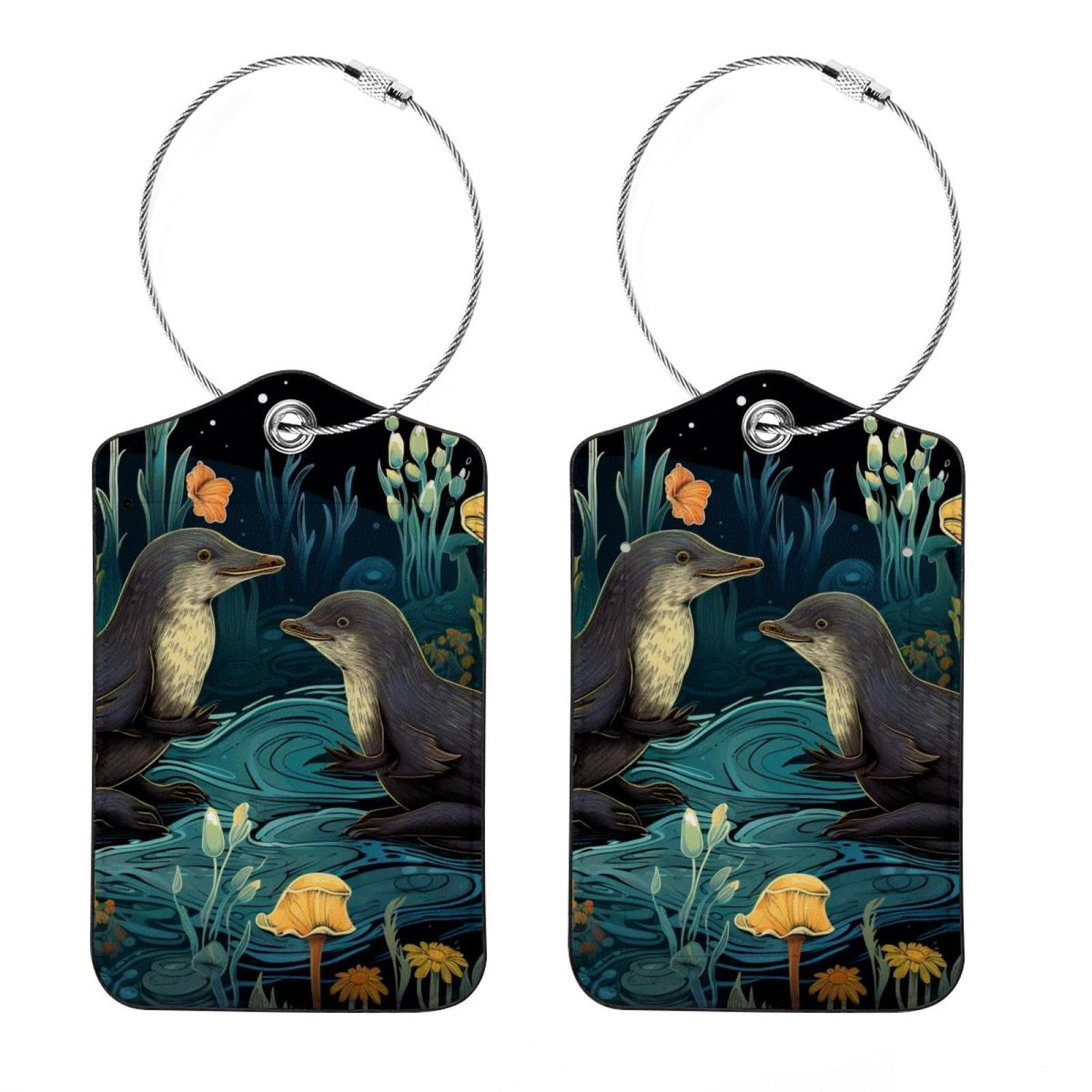 Set of 2 Luggage Tag for Suitcase, Unique Leather Baggage Tags ...