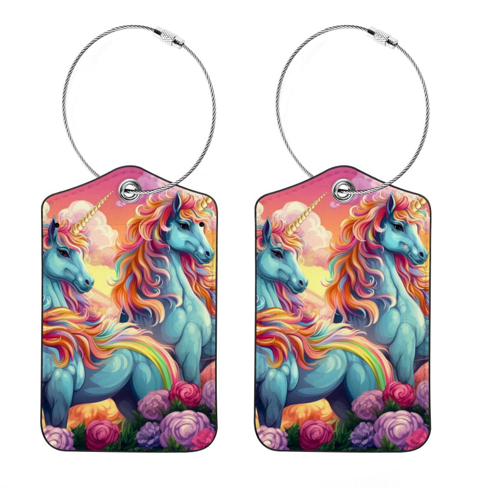 Set of 2 Luggage Tag for Suitcase, Unique Leather Baggage Tags ...