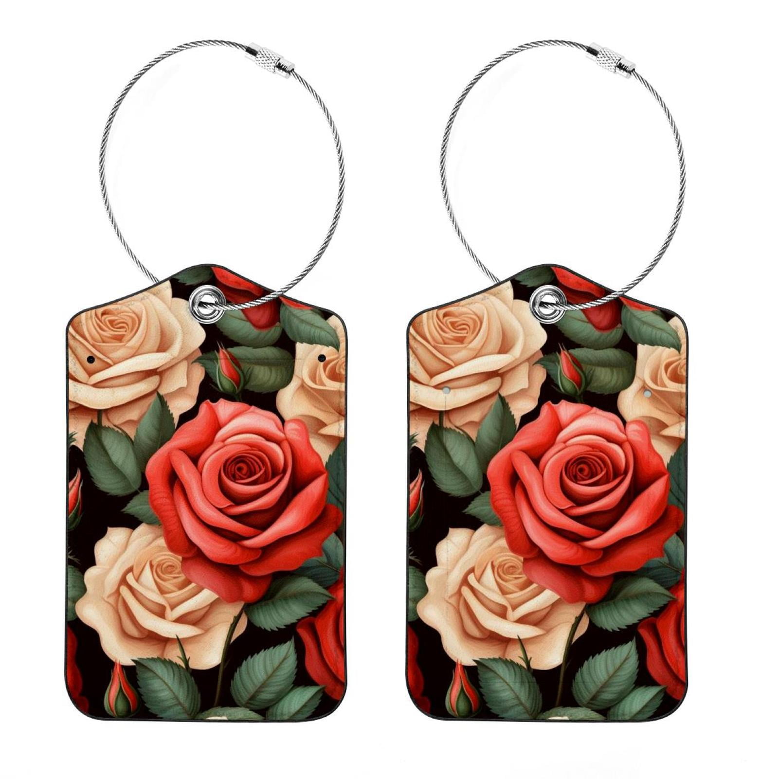 Set of 2 Luggage Tag for Suitcase, Unique Leather Baggage Tags ...