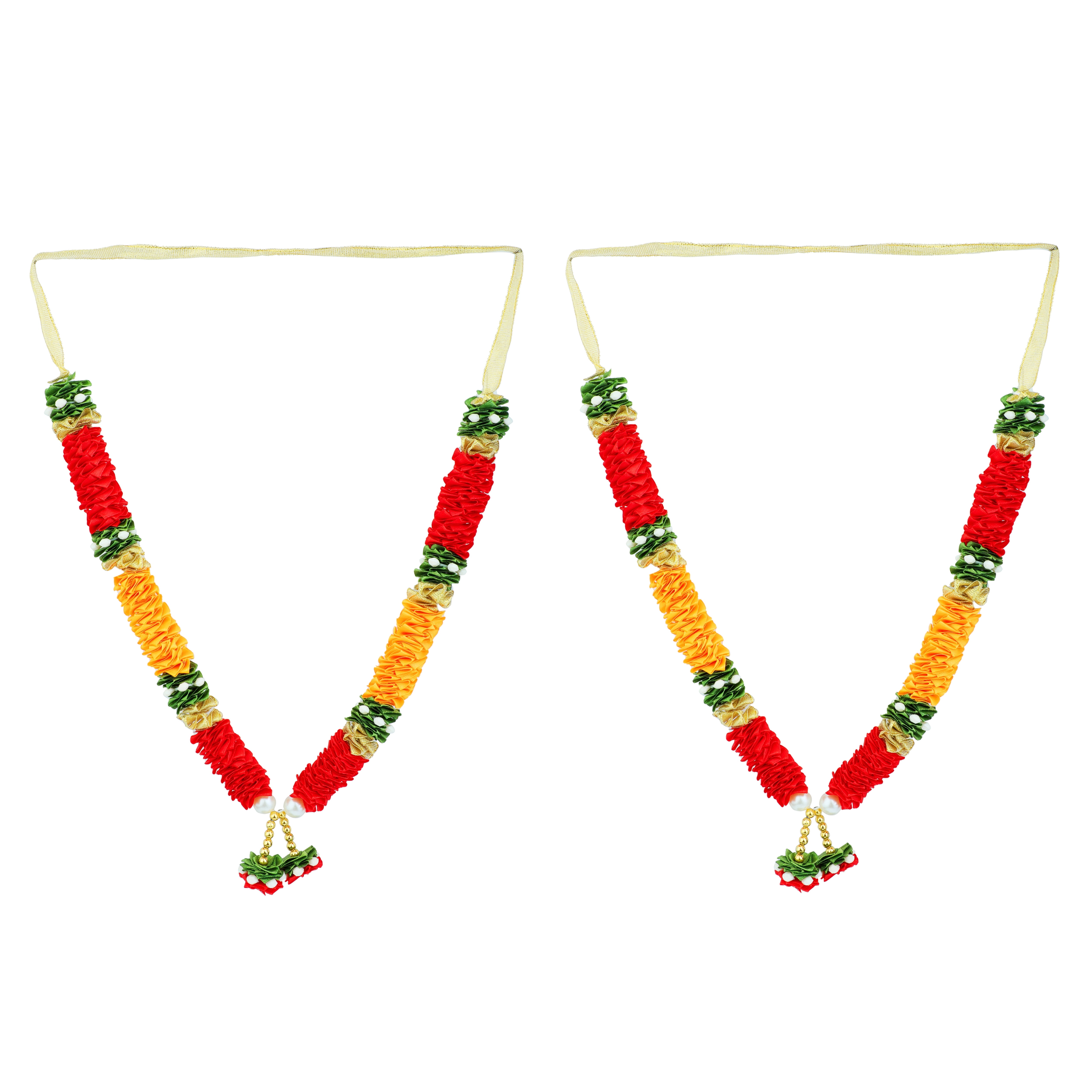 Set of 2 Mala Artificial Flower Mala Ribbon Garland Haar Idol-Mala for ...