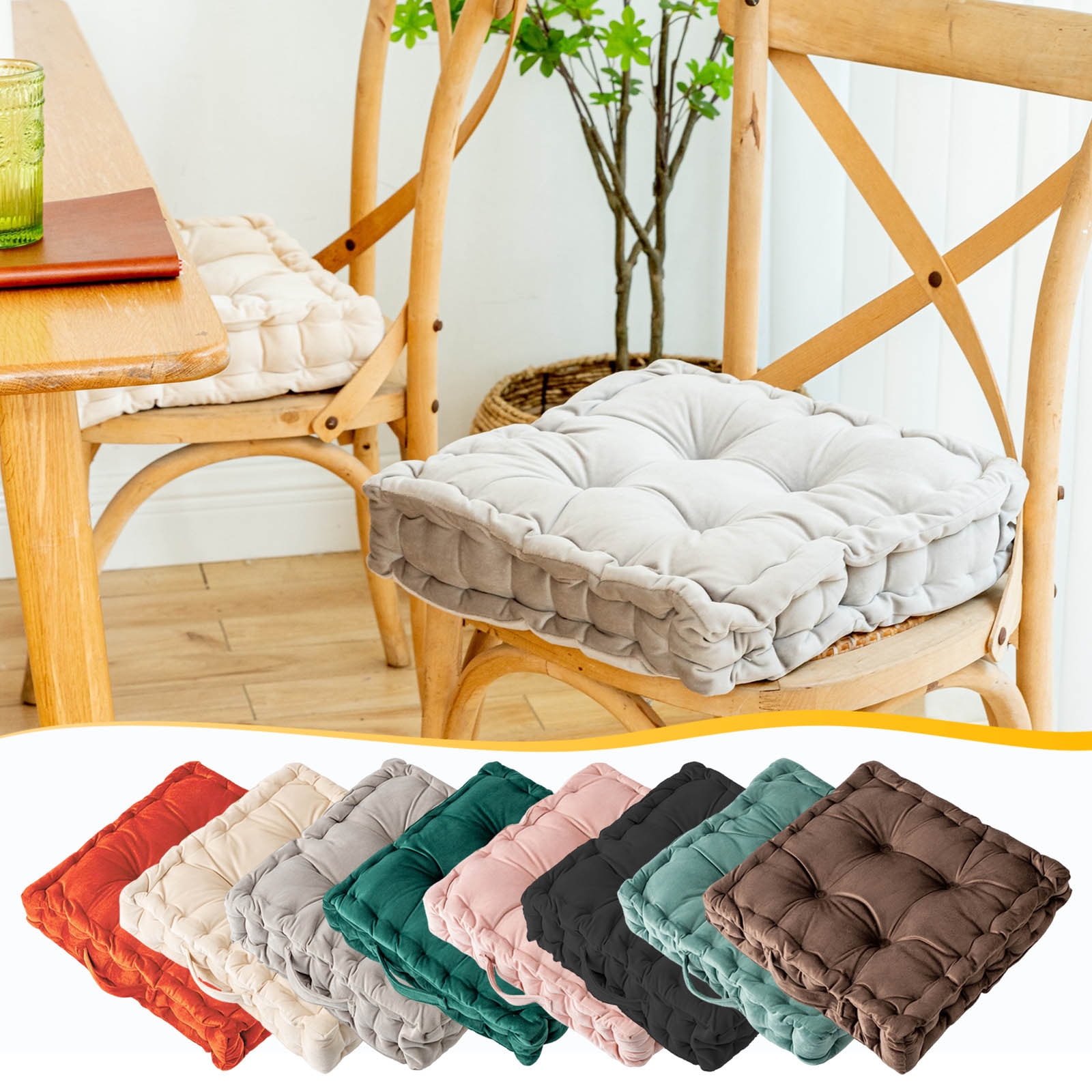Set of 2 Meditation Pillows For Sitting On Floor, Thick Yoga Pillows ...