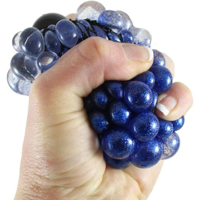 Set of 2 - Metallic Glitter 3" Bubble Mesh Balls - Squishy Fidget Ball ...