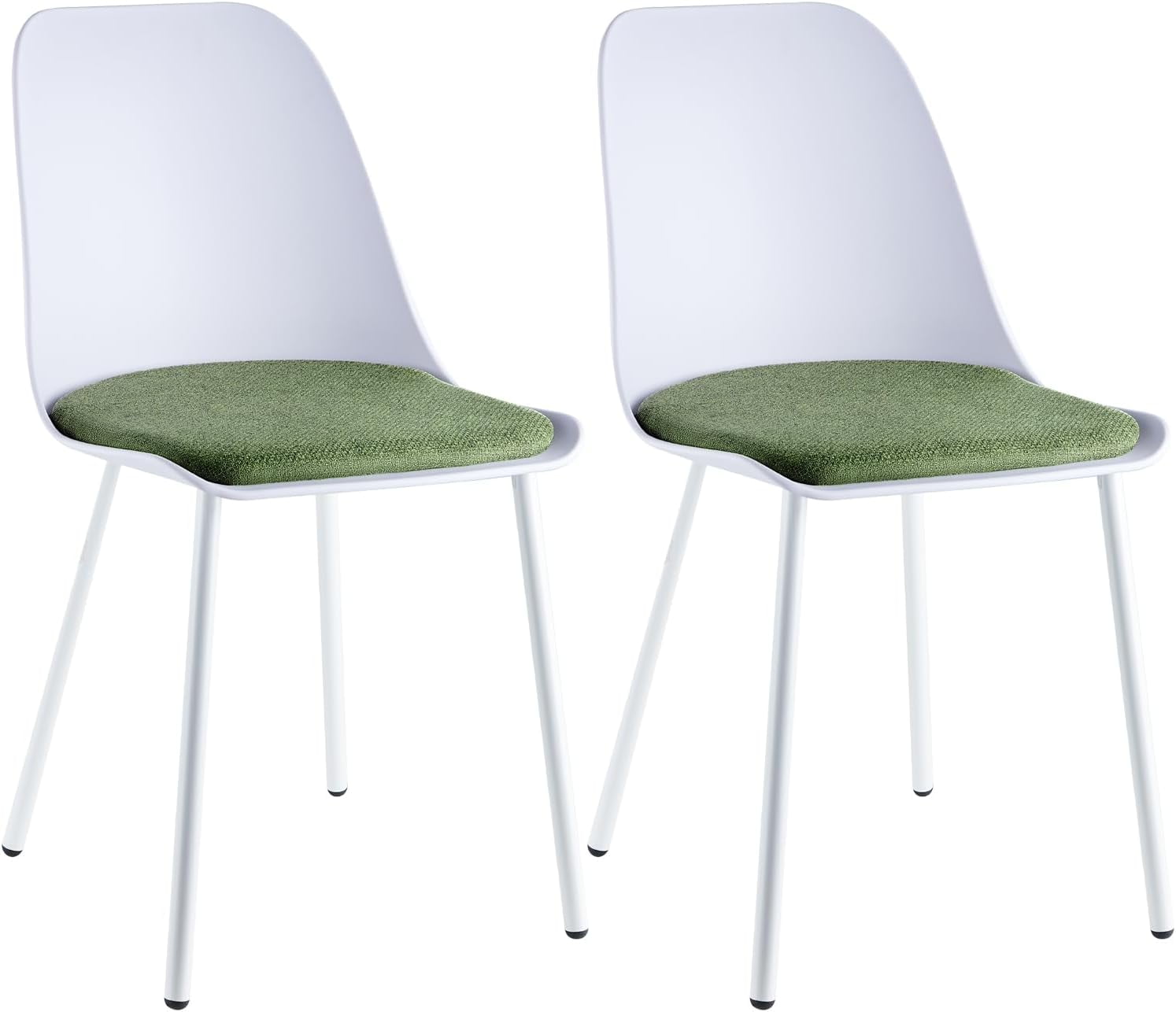 Set of 2 Modern Plastic Chairs for Dining Room Living Room Kitchen ...