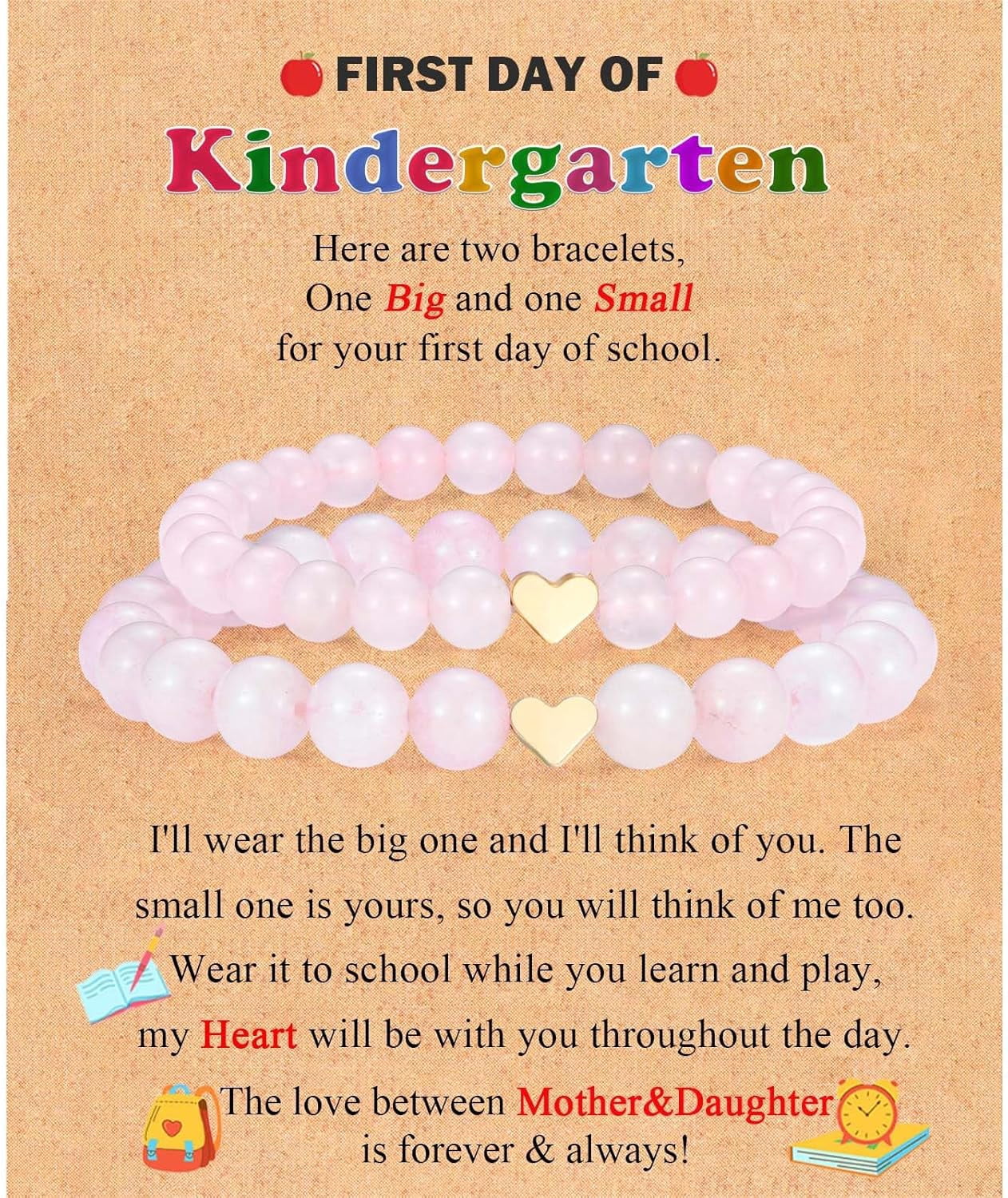 Set of 2 Mother And Daughter First Day of School Kindergarten Preschool ...