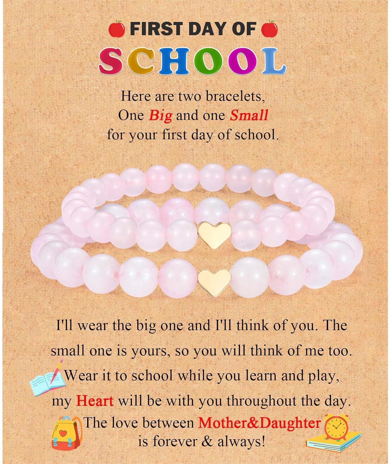 Set of 2 Mother And Daughter First Day of School Kindergarten Preschool ...