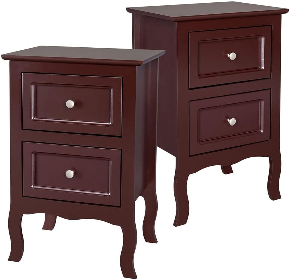 Set of 2 Nightstand Nightstand with 2 Drawers, Night Stands Country ...