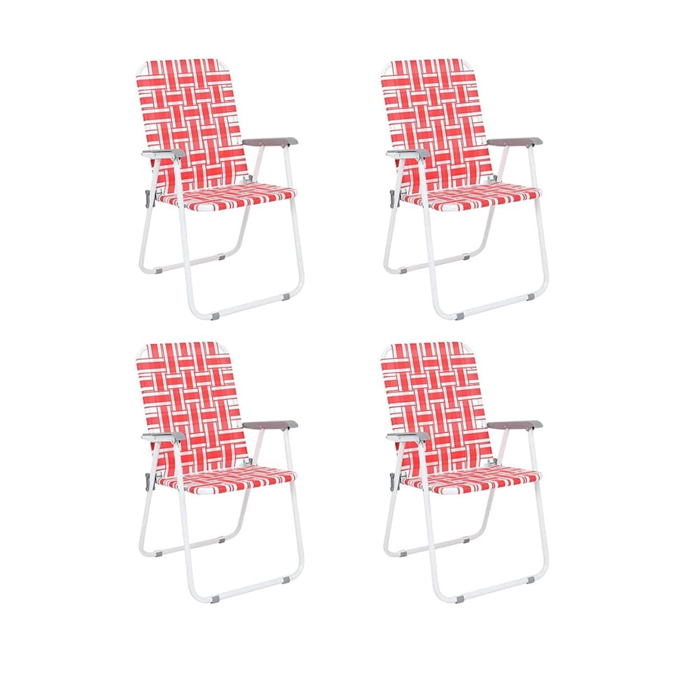 Set of 2 Oversize Classic Patio Webbed Folding Chairs, Outdoor Beach ...