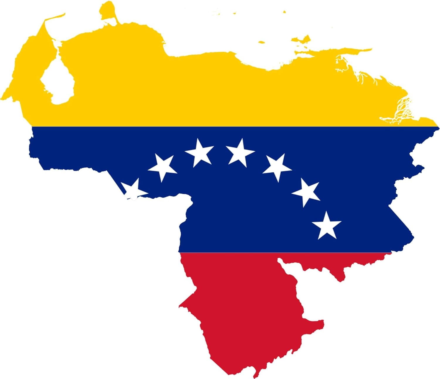Set (2 PCS) Venezuela Outline Map Flag Decals Stickers Full Color ...