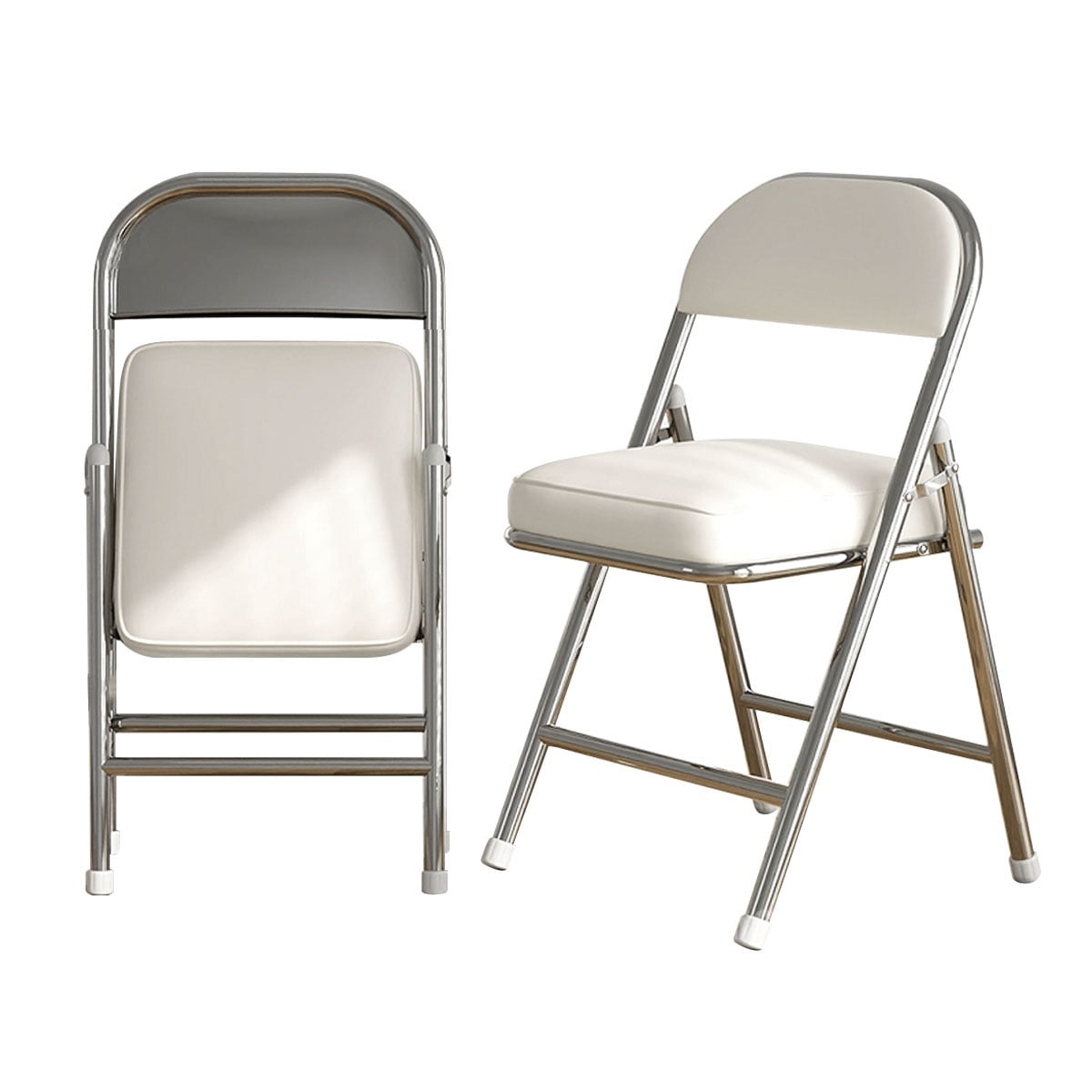 Set Of 2 PU Leather Foldable Chairs Corner Chair Event Hall Seating or ...