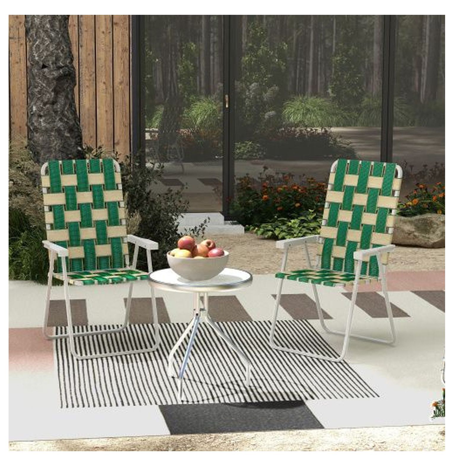 Set of 2 Patio Folding Chairs, Classic Outdoor Camping Chairs, Portable ...
