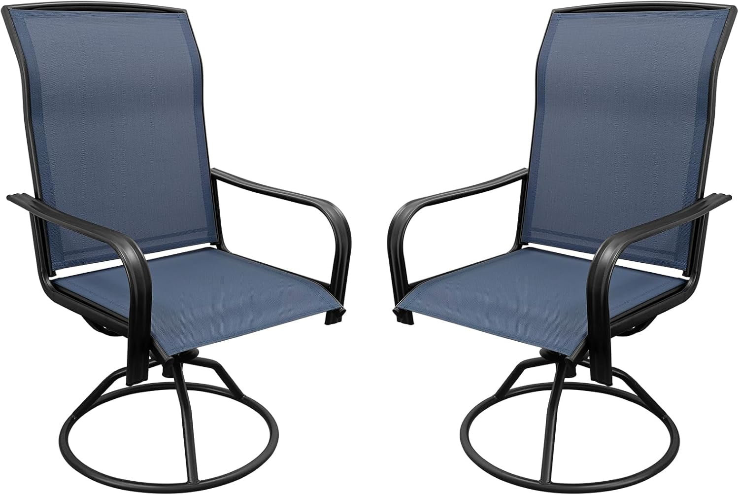 Set of 2 Patio Swivel Dining Chairs: 360° Rotating & 15° Rocking Motion ...