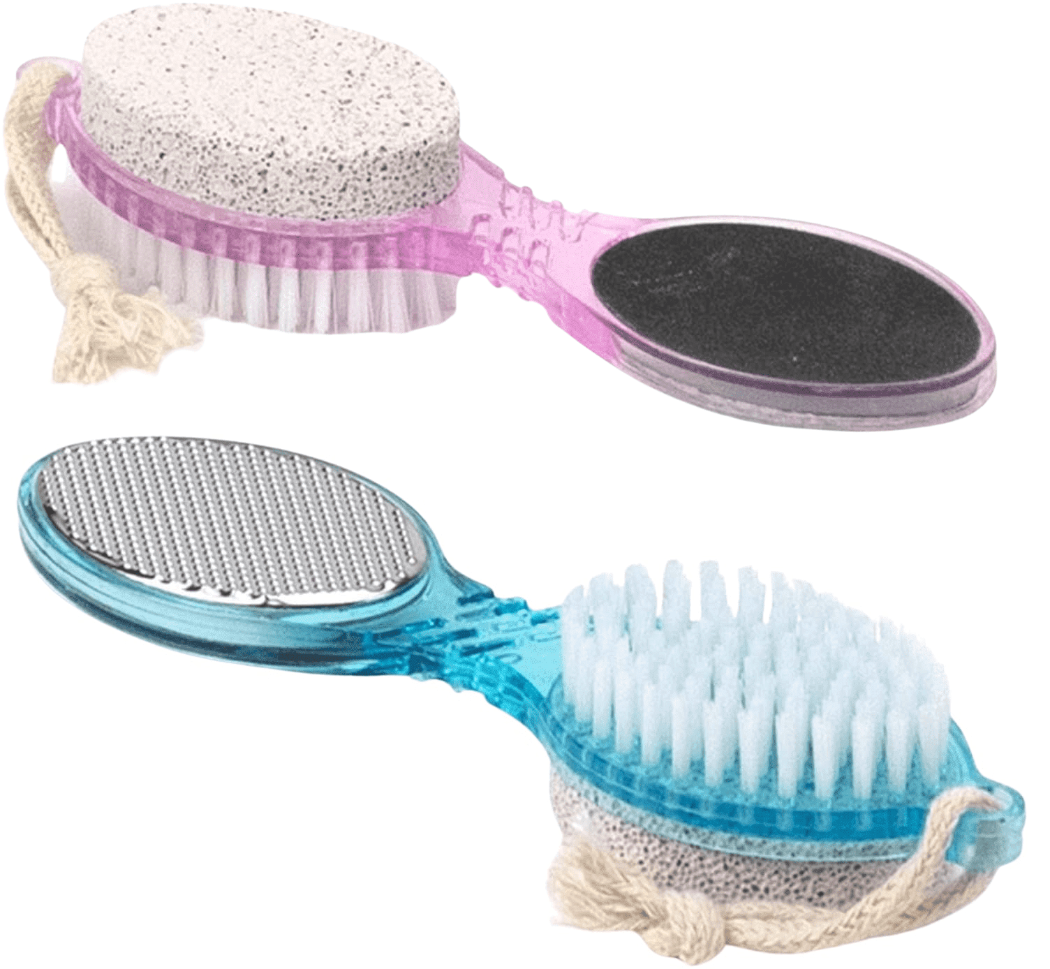 2-Pack Pedicure Paddle Kit: 4-in-1 Tool with Pumice, Nail Brush, Metal ...