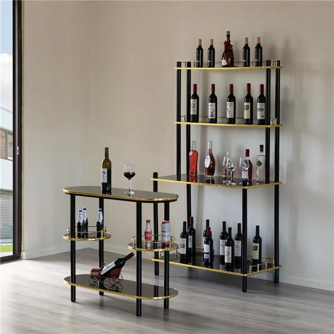 Set of 2 Pieces, Bartender Serving Display Station, Bar Console Working ...