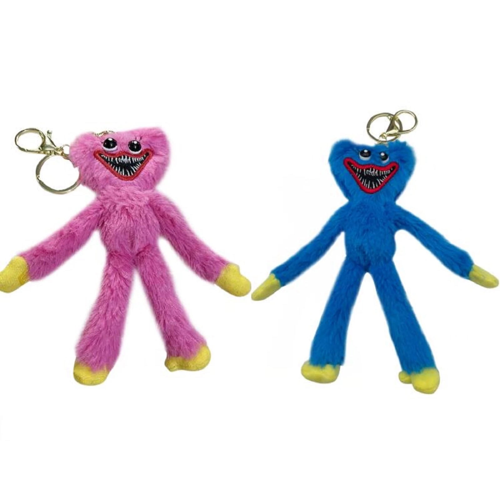 Set 2 Pink Poppy and Blue Poppy Keychains - 6" Playtime Plush Keychain ...