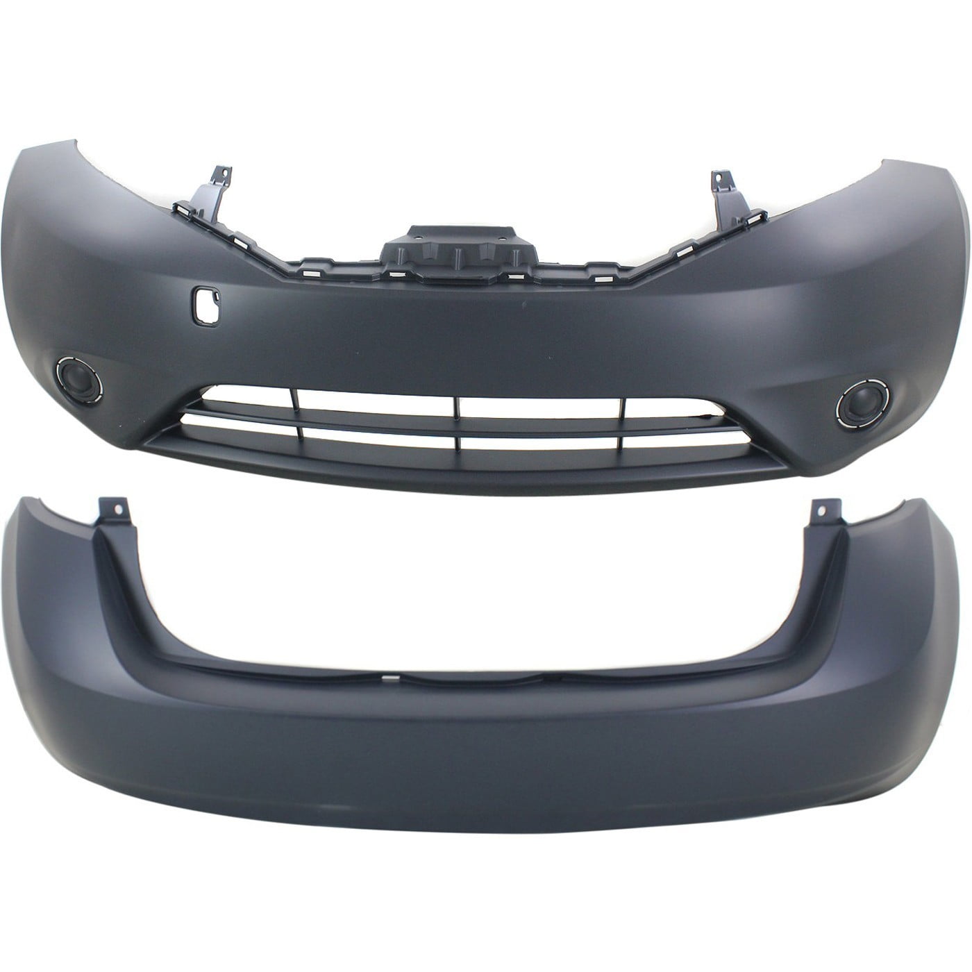 Set of 2 Primed Bumper Covers for Nissan for Versa for Note 2014-2016 ...