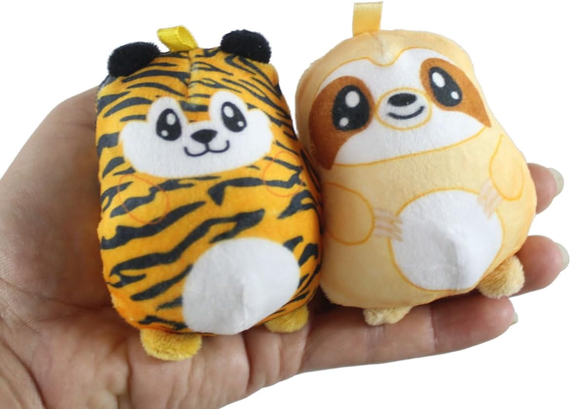 Set of 2 RANDOM Plush Safari Zoo Animal Sugar Ball - Thick Glue/Gel ...