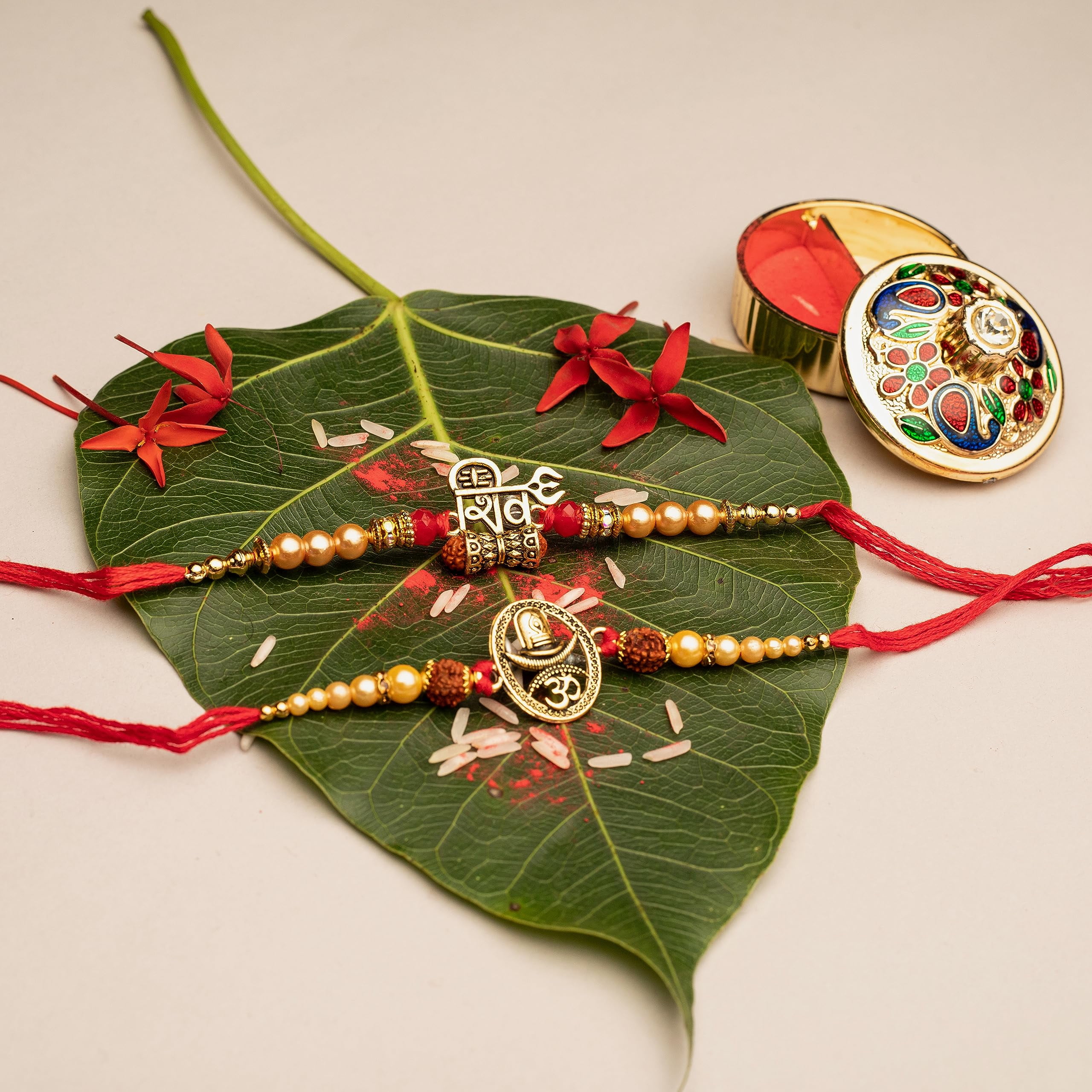 Set of 2 Rakhi for Brother Rakhi Thread for Bhai Bhabhi Bhaiya and ...