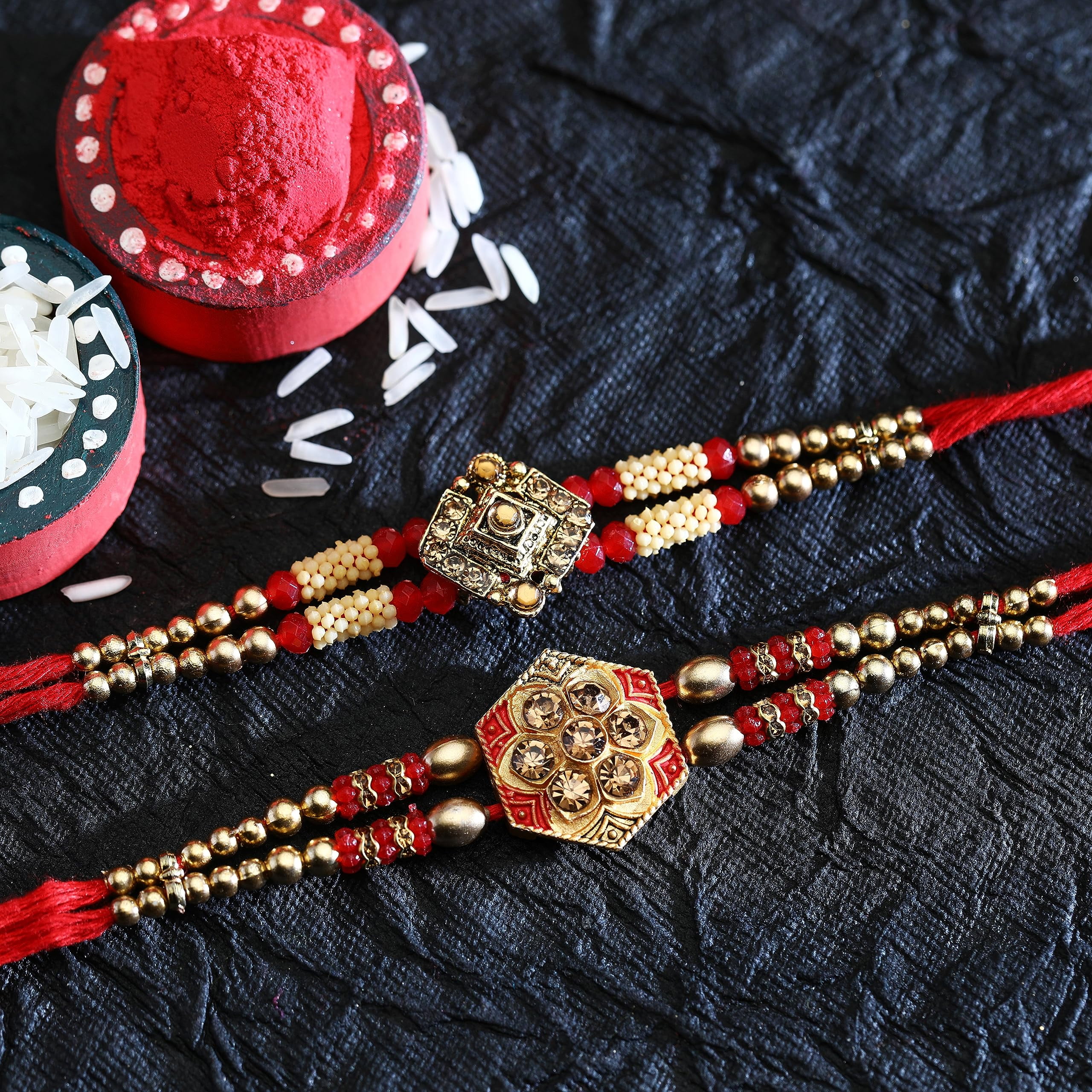 Set of 2 Rakhi for Brother Rakhi Thread for Bhai Bhabhi Bhaiya Bhabhi ...