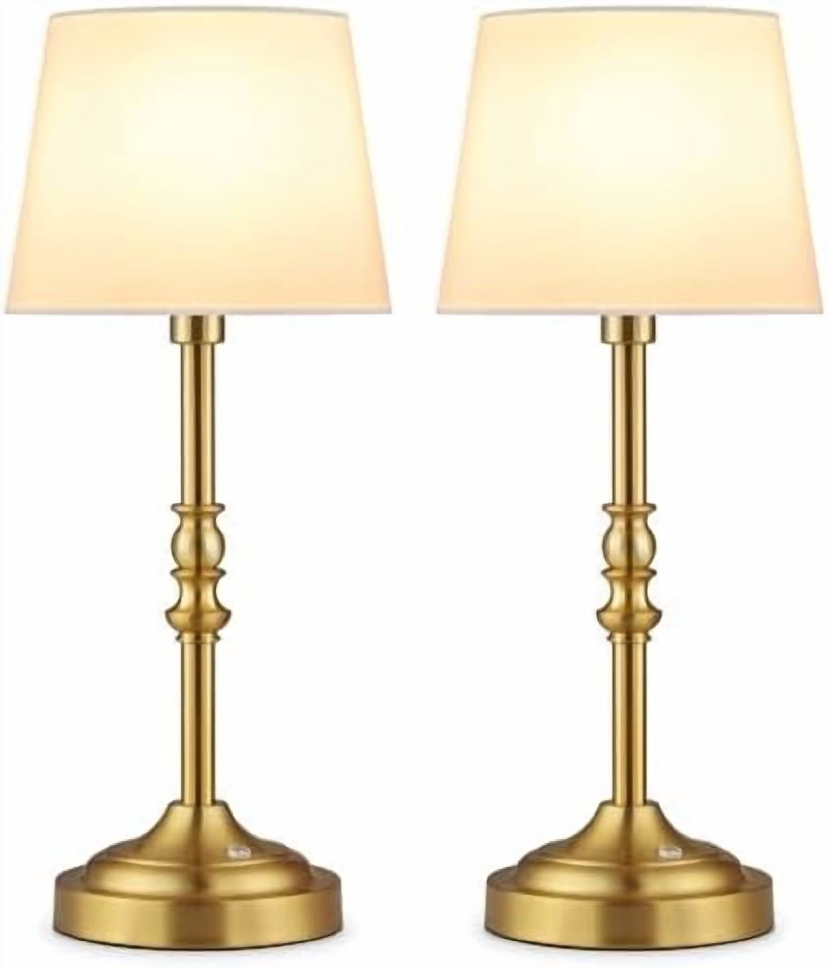 Set of 2 Rechargeable Cordless LED Table Lamps, 4-Level Dimmer, Bronze ...