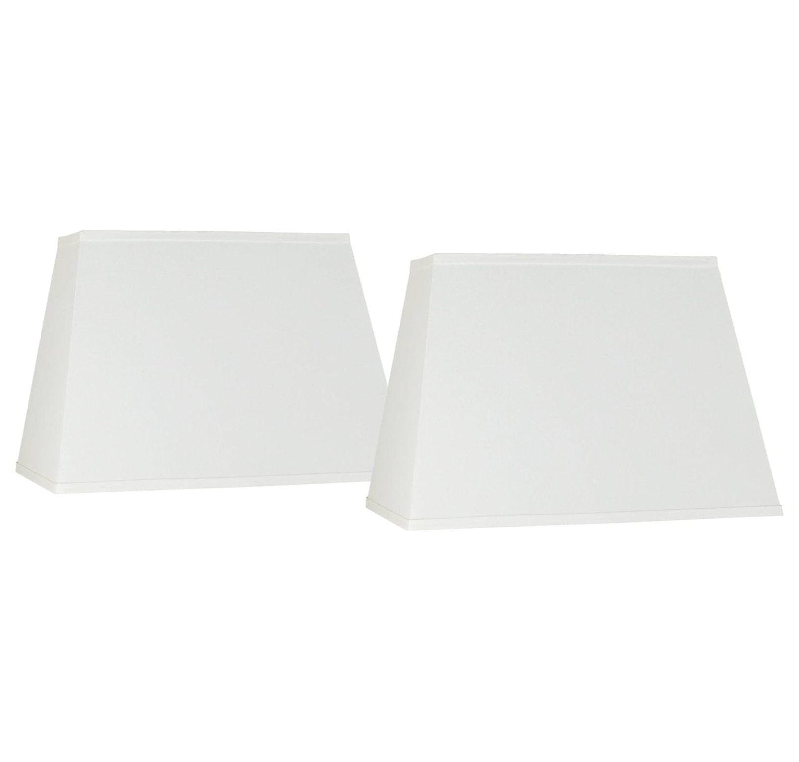 Set of 2 Rectangular Lamp Shades Ivory Large 14" Wide and 6" Deep at ...