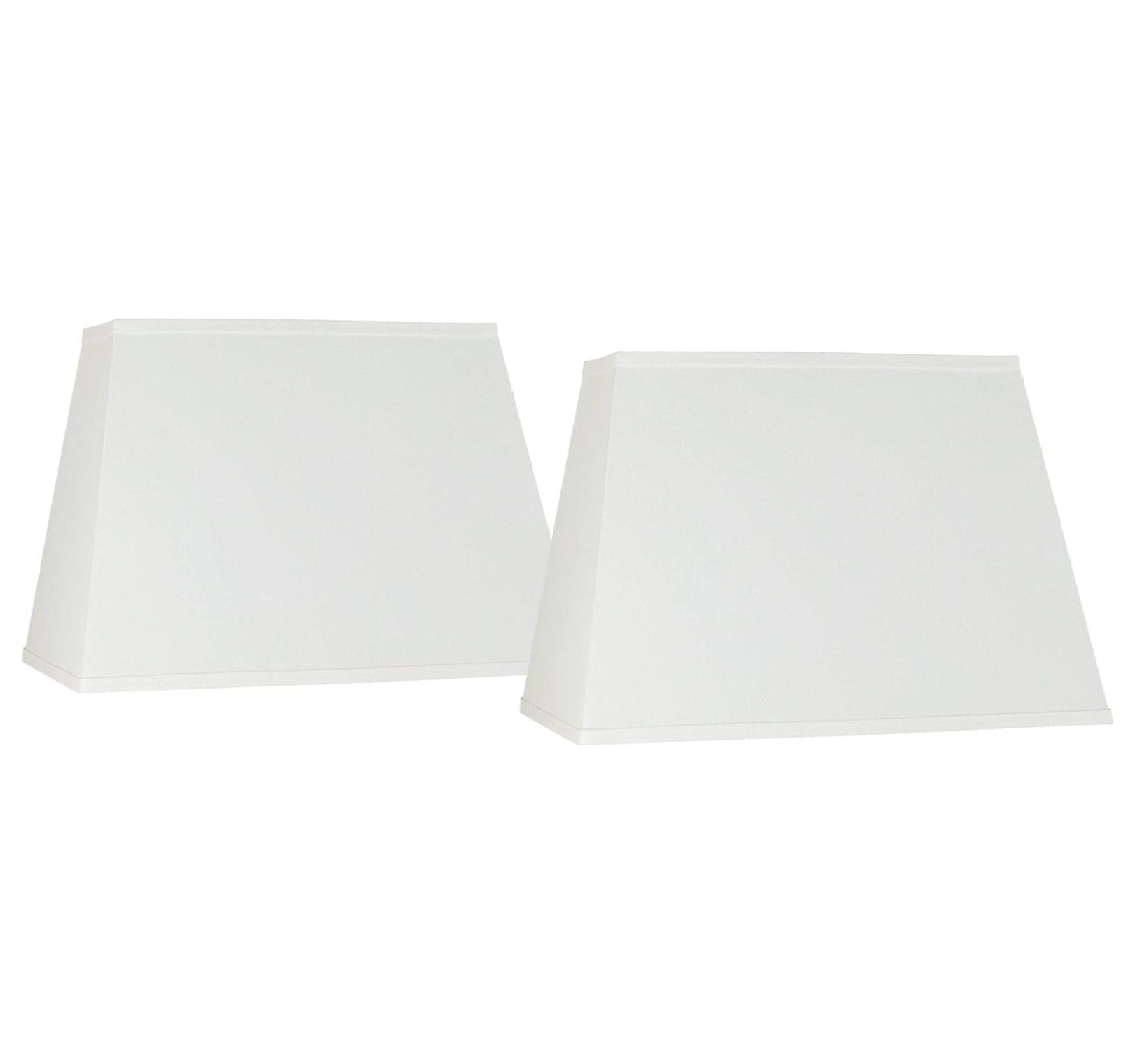 Set of 2 Rectangular Lamp Shades Ivory Large 14
