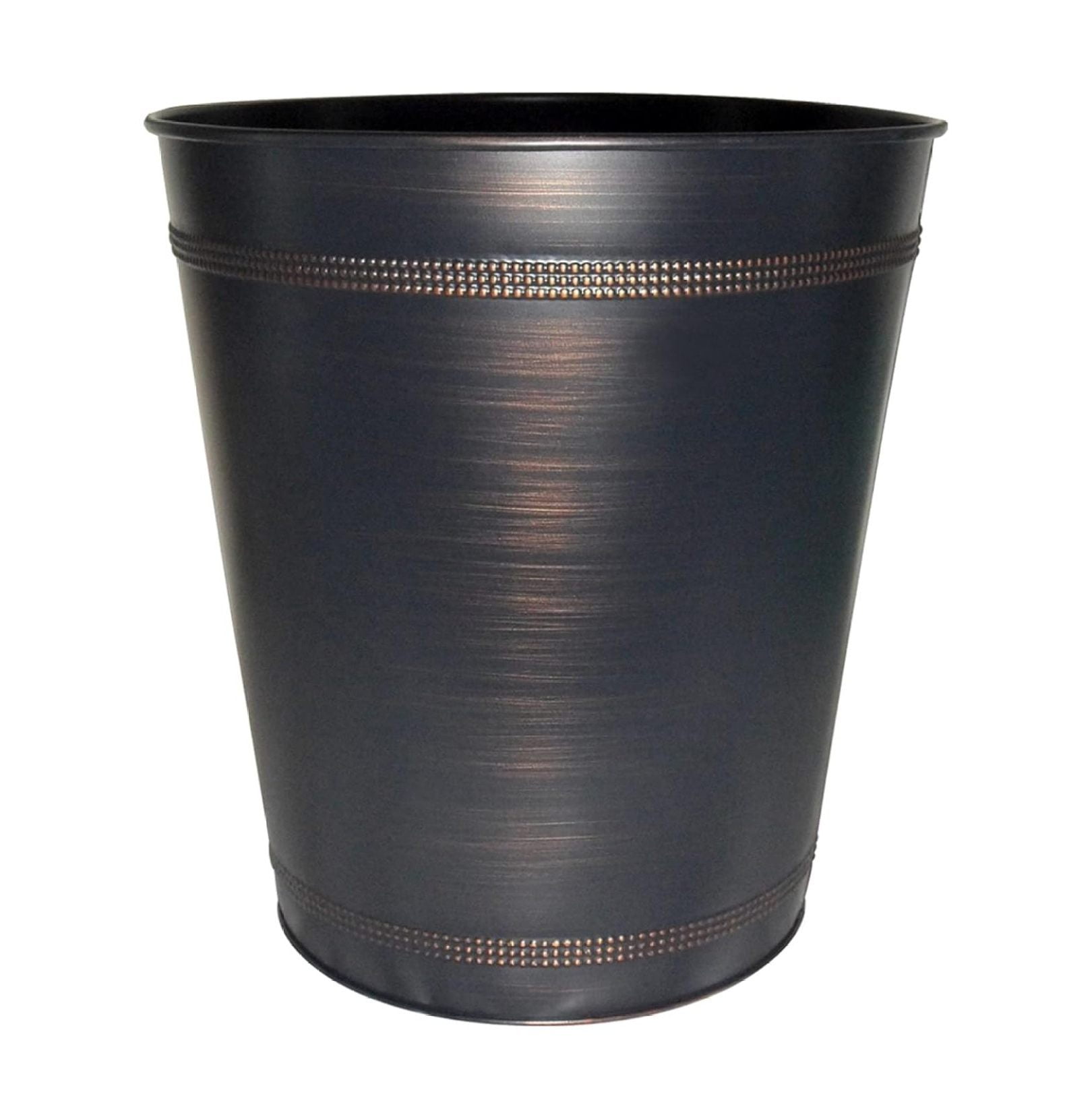 Set of 2 Round Metal Small 2.5 Gallon Recycle Trash Can Wastebasket ...