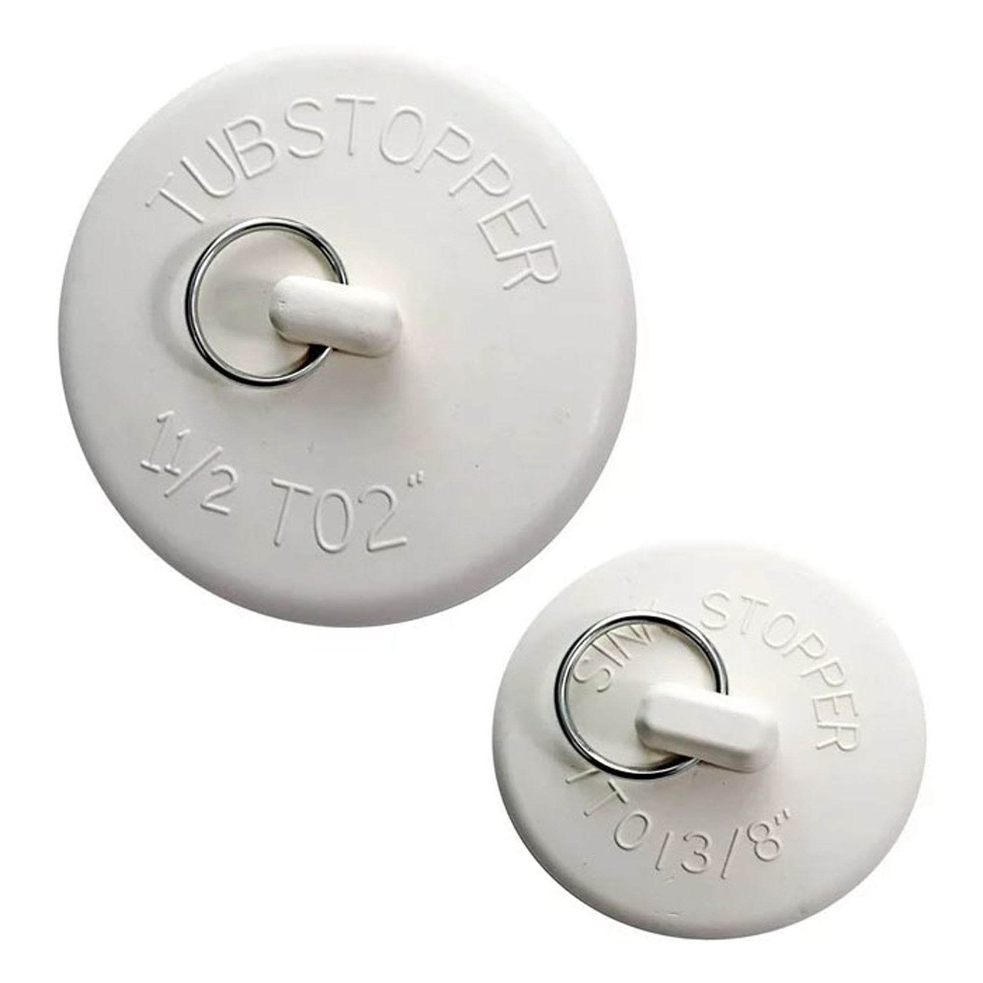 Set 2 Rubber Drain Stopper Plugs - Fit Most Drains with 2 Different ...