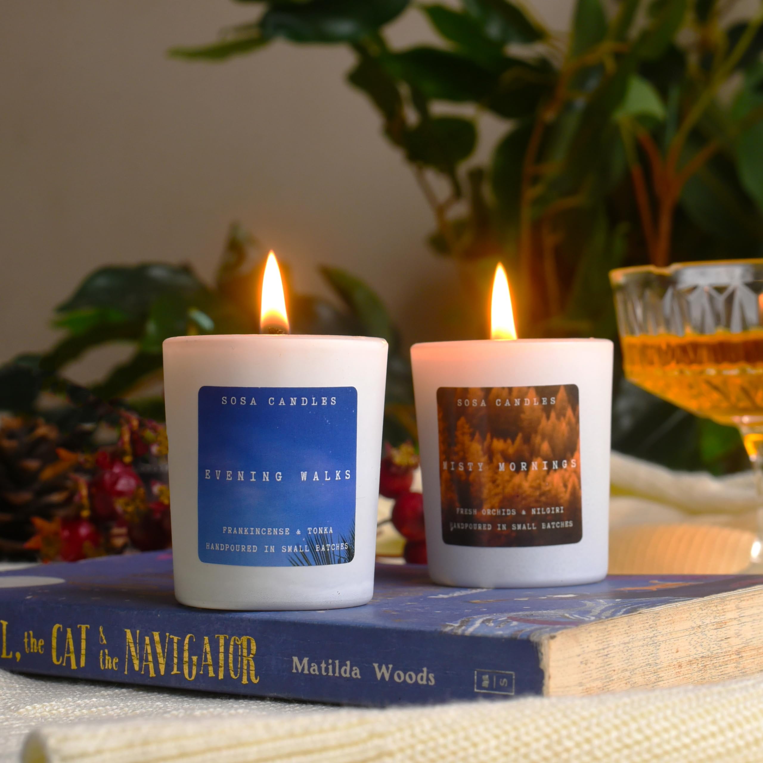 Set of 2 Scented Candle Candles for Home Decor Decoration Bedroom Living Room Hall Birthday ...