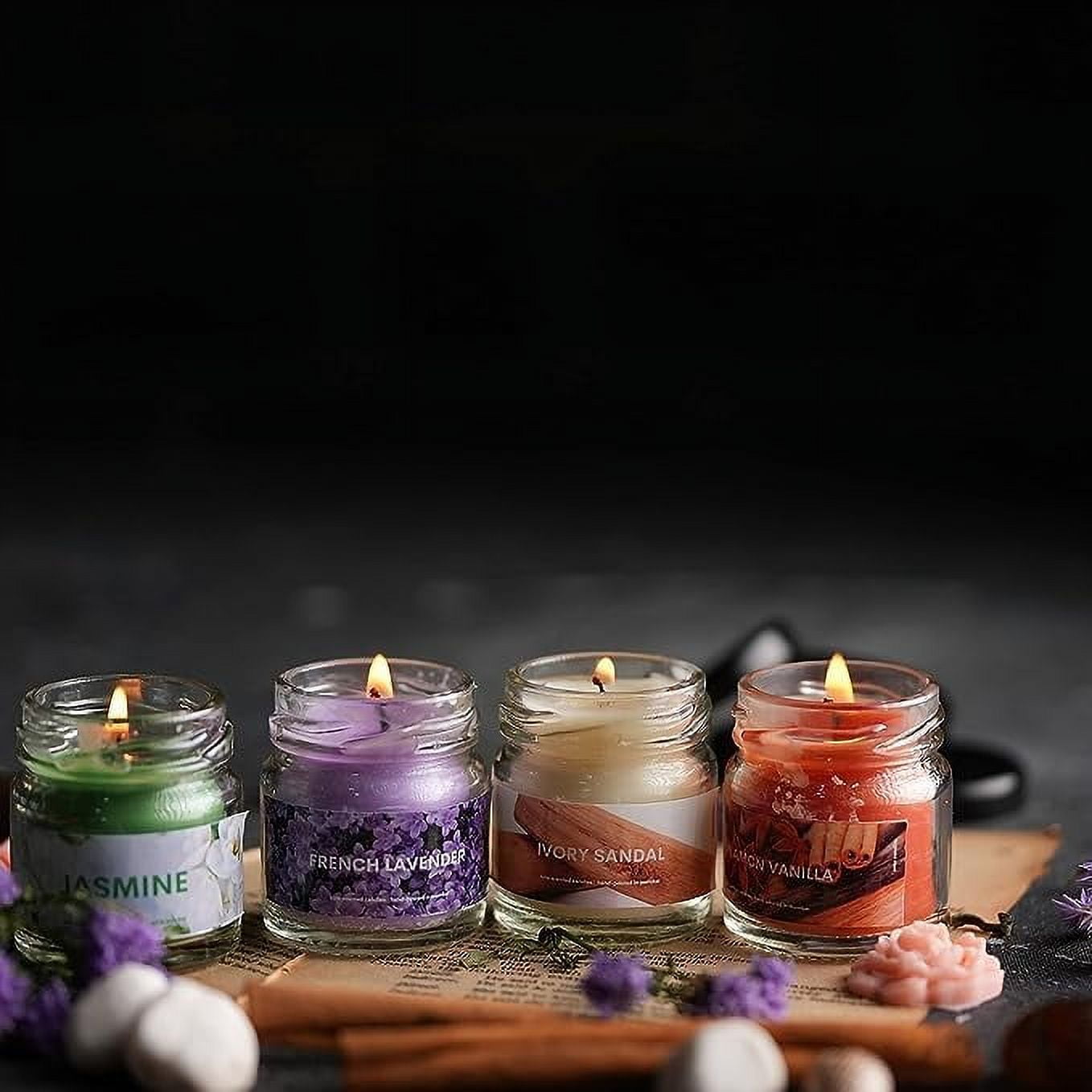 Set of 2 Scented Candles Gift Set (Royal Rose & Fruit Punch), 100% Soy ...