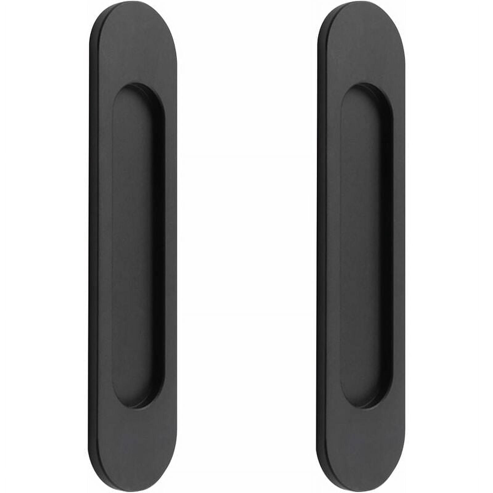 A Set Of 2 Self-Adhesive Oval Sliding Door Handles Made Of Matte Black ...