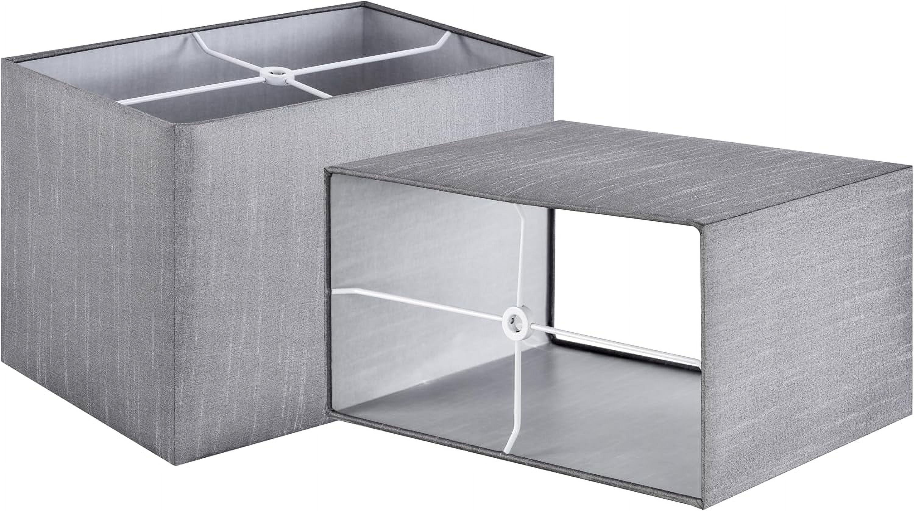 Set of 2 Small Gray Rectangular Lamp Shades 6.7" x12.6" x8" (Spider ...