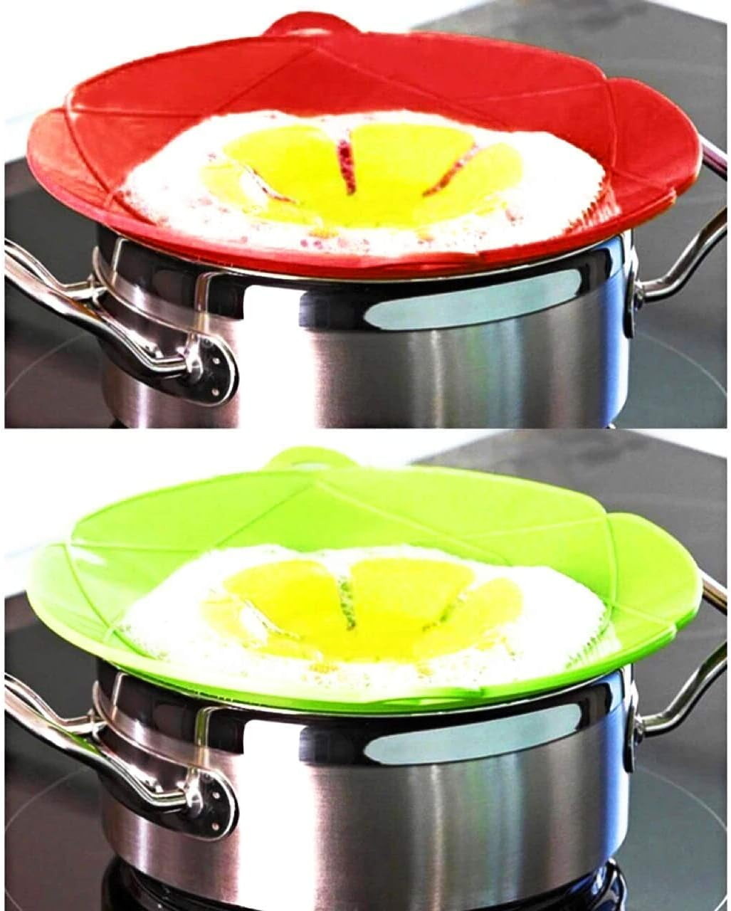 Set of 2 Spill Stopper Lid Cover and Overflow Stopper - Boil Over ...