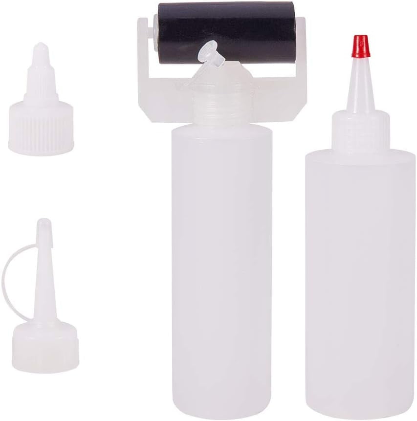 Set of 2 Squeeze Bottles - 6oz Plastic Squeeze Bottles with Red Tip ...