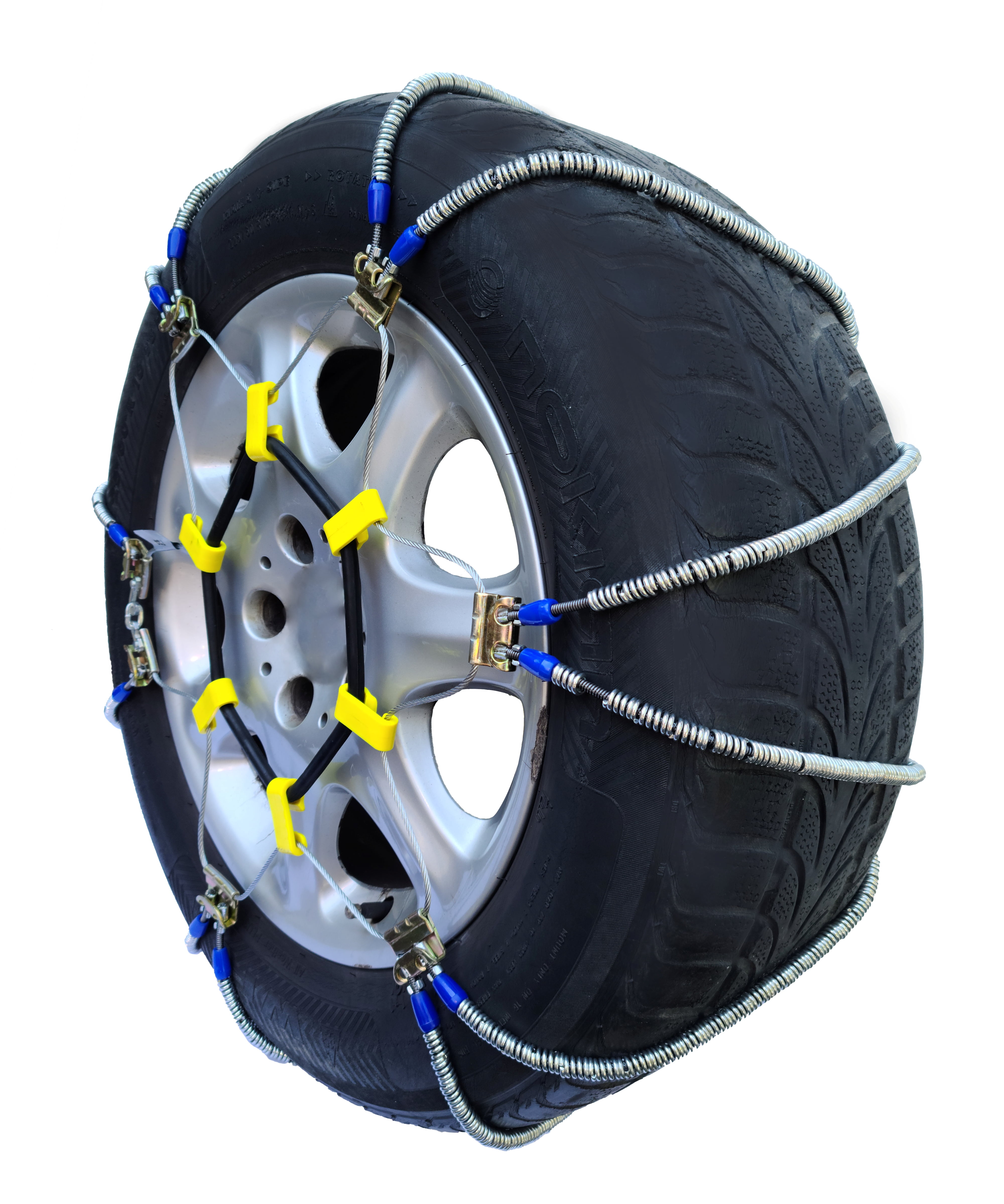 Set Of 2 Steel Cable Snow Chains With Rubber Spider Bungee, Tire Snow ...