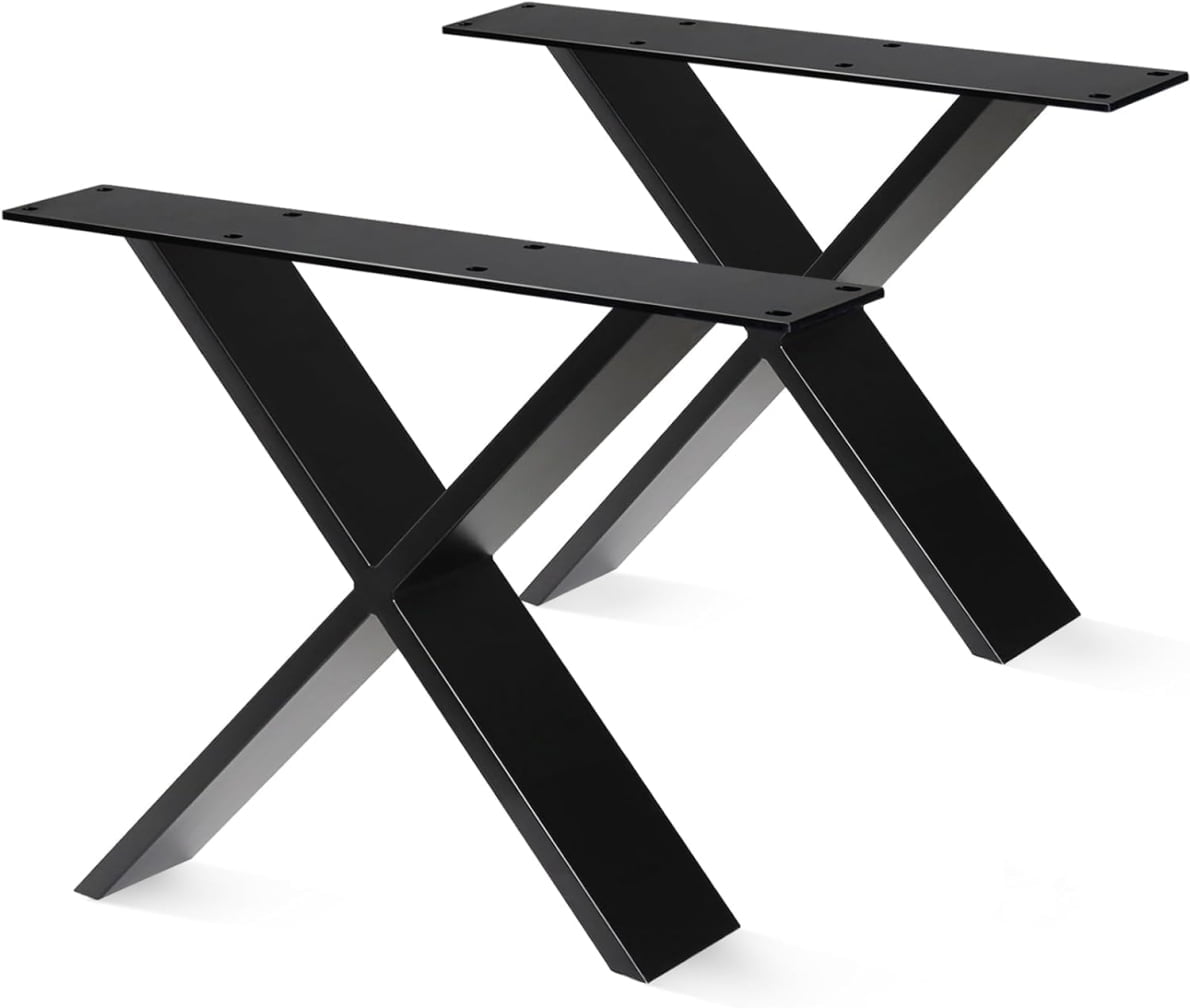 Set of 2 Steel Table Legs 30'' H 28'' W, Heavy Duty X Shape Dining ...