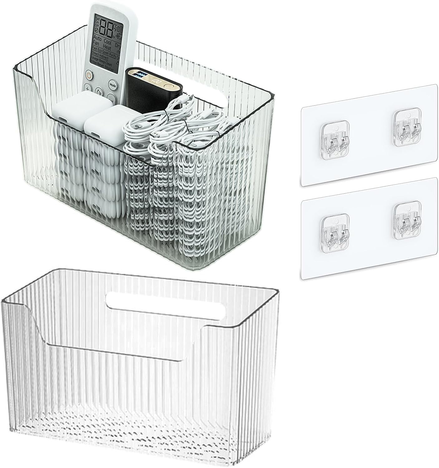 Set Of 2 Storage Organizer Bins Wall Mounted Organizer Basket, Shower ...