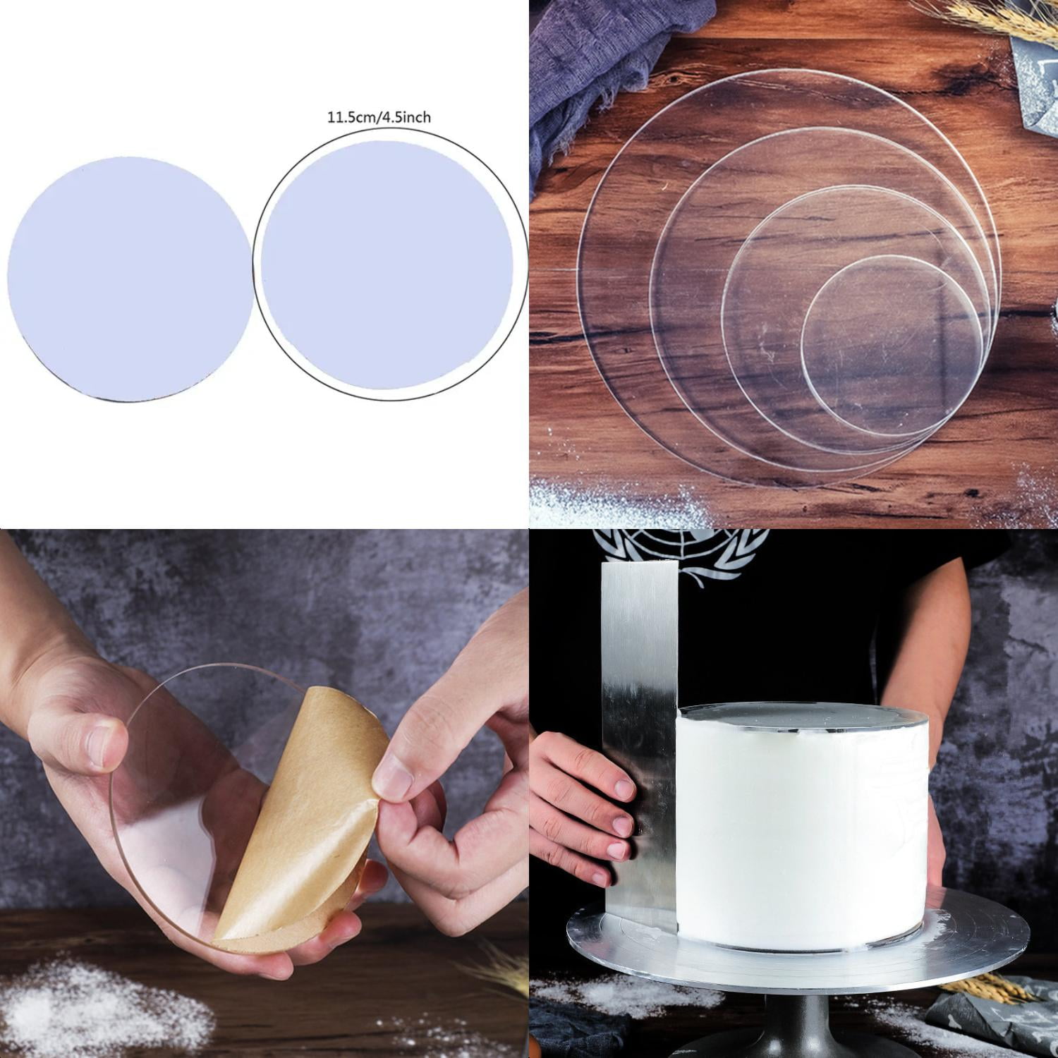 Set of 2 Top-Notch Decorative Reusable Round Acrylic Cake Toppers Cake ...