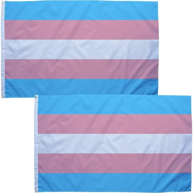 Set 2 Transgender Pride Flag 3x5FT Grommets LGBTQIA Trans Equal Parade ...