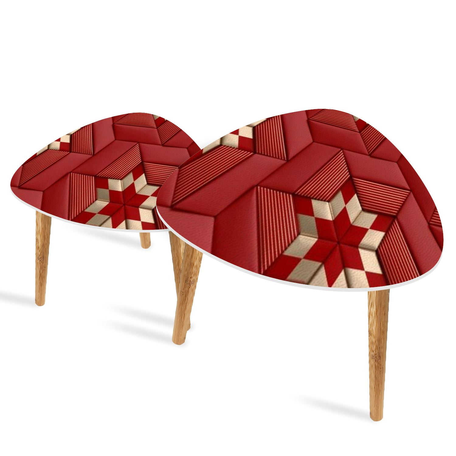 Set of 2 Triangle End Table 3d seamless realistic texture tiles soft ...